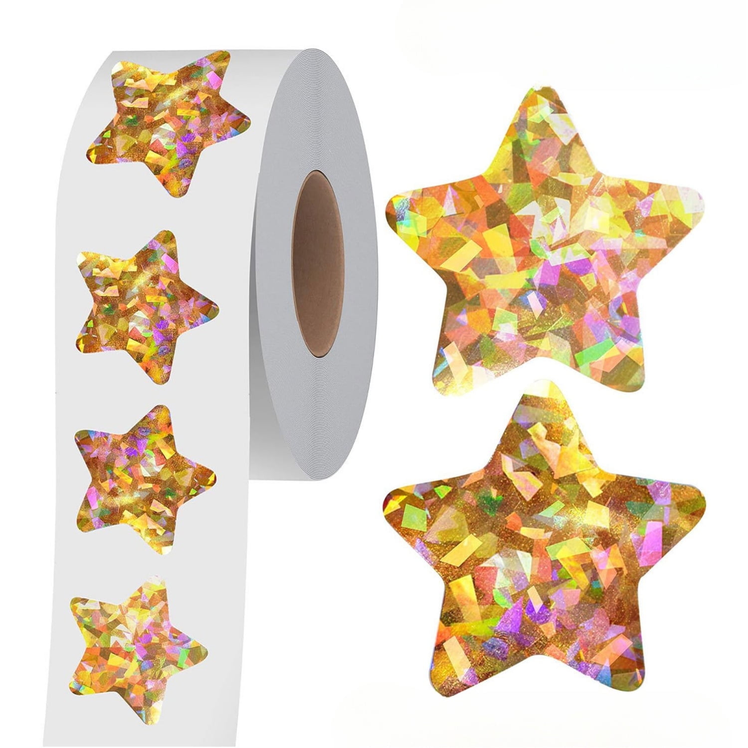 Holographic Sticker Roll 500pcs Silvery Self Adhesive Star Stickers for ...