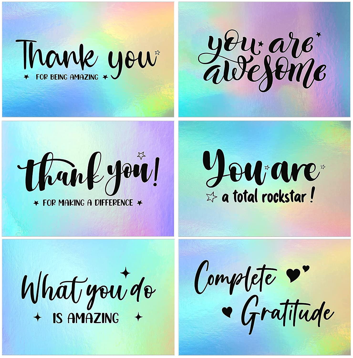 Holographic Thank You Cards Appreciation You Are Awesome Greeting Cards Thank You for Making a ...