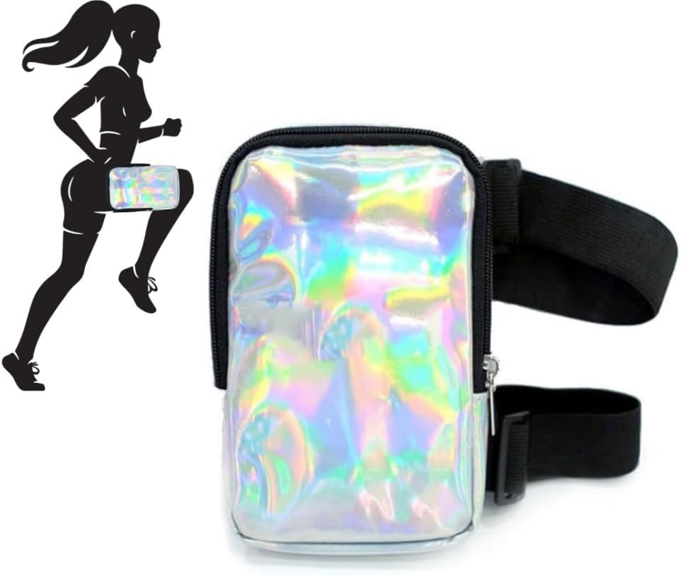 Holographic Thigh Bag Waist Pack with Adjustable Straps, Colourful Leg ...