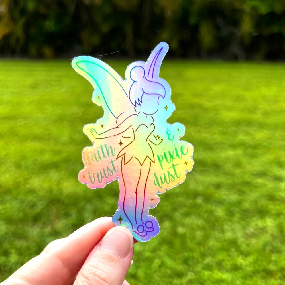 Holographic Tinkerbell 3Â€ Sticker Great For Water Bottles, Notebooks ...