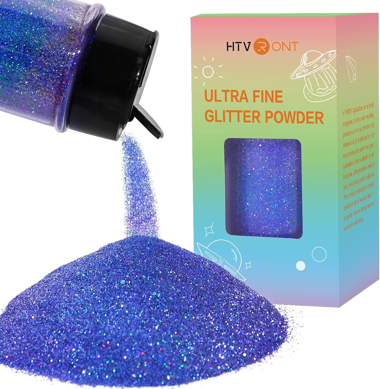 Holographic Ultra Fine Glitter Powder - Blue Resin Glitter 50 g/1.76 oz ...