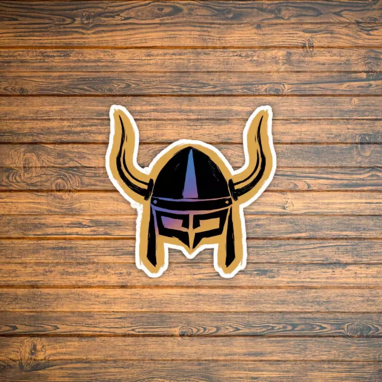 Holographic Viking Sticker - Shimmering Iridescent Norse Warrior ...