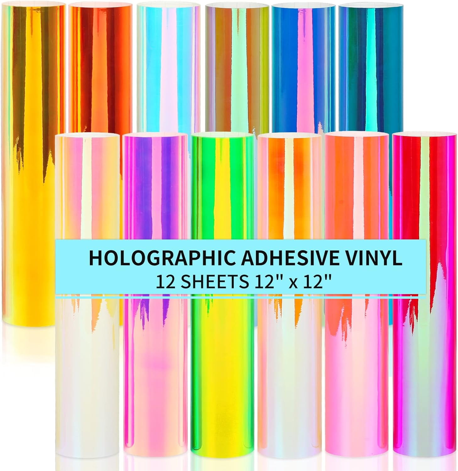 Holographic Vinyl - (12" x 12") 12 Pack Holographic Permanent Vinyl ...