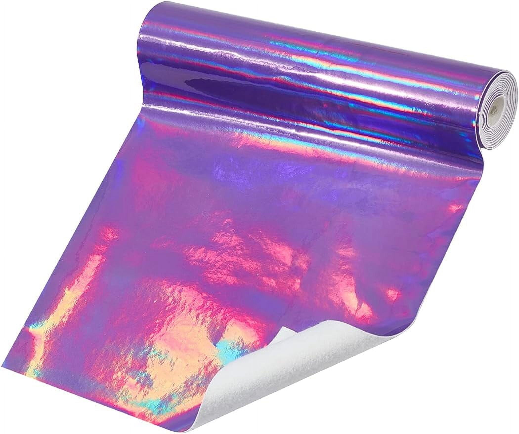 Holographic Vinyl Fabric Magenta Laser Faux Leather Sheets Rolls for ...