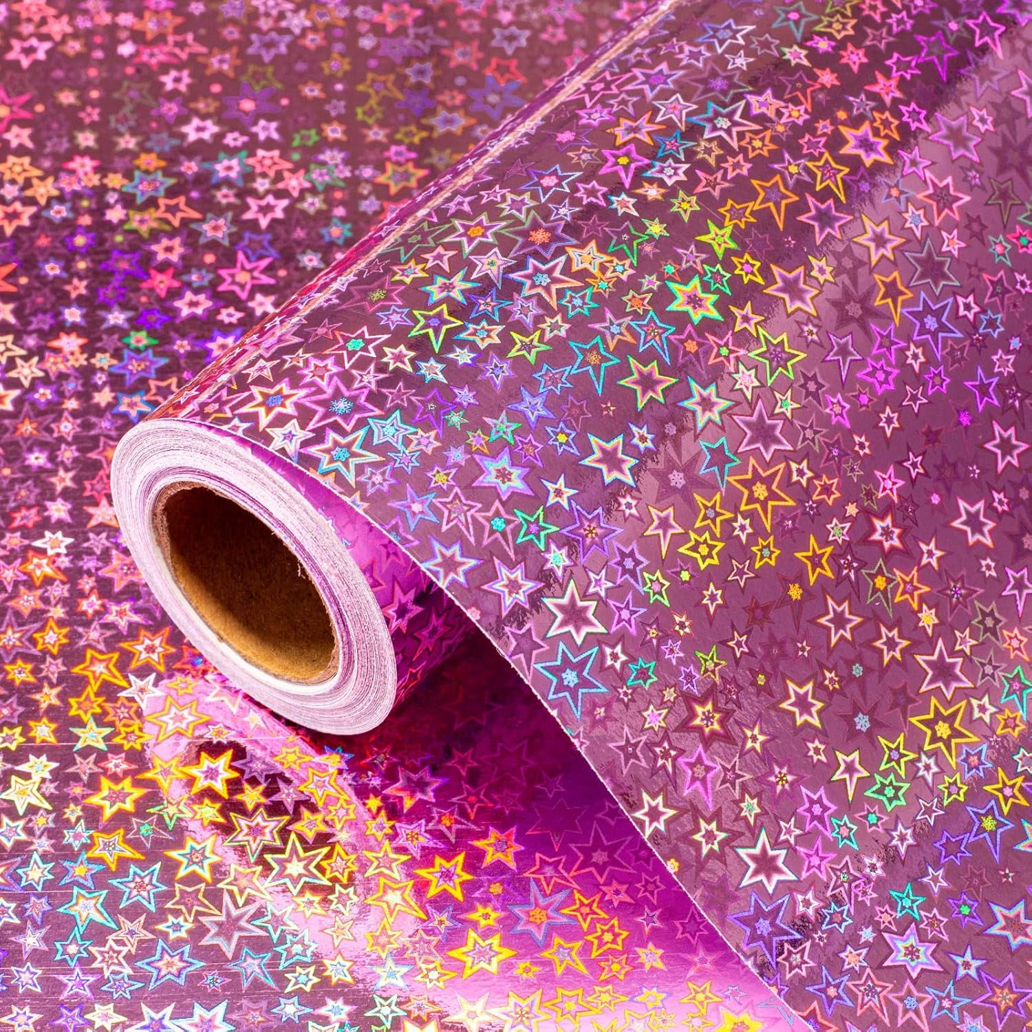 Holographic Wrapping Paper, Mini Roll, 17 Inch X 33 Feet Stars Luxury ...