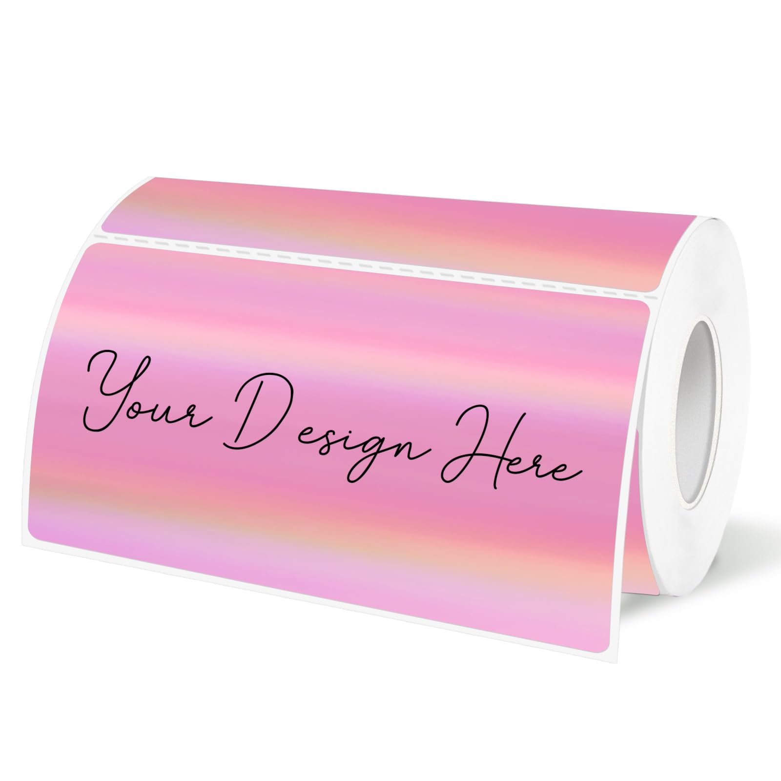 Holographic thermal labels, 2x4 inch pink direct thermal stickers, self ...
