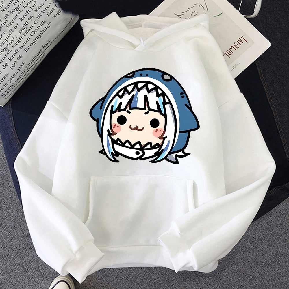 Hololive Hoodies English VTuber Gawr Gura Merch Causal Streetwear Long ...