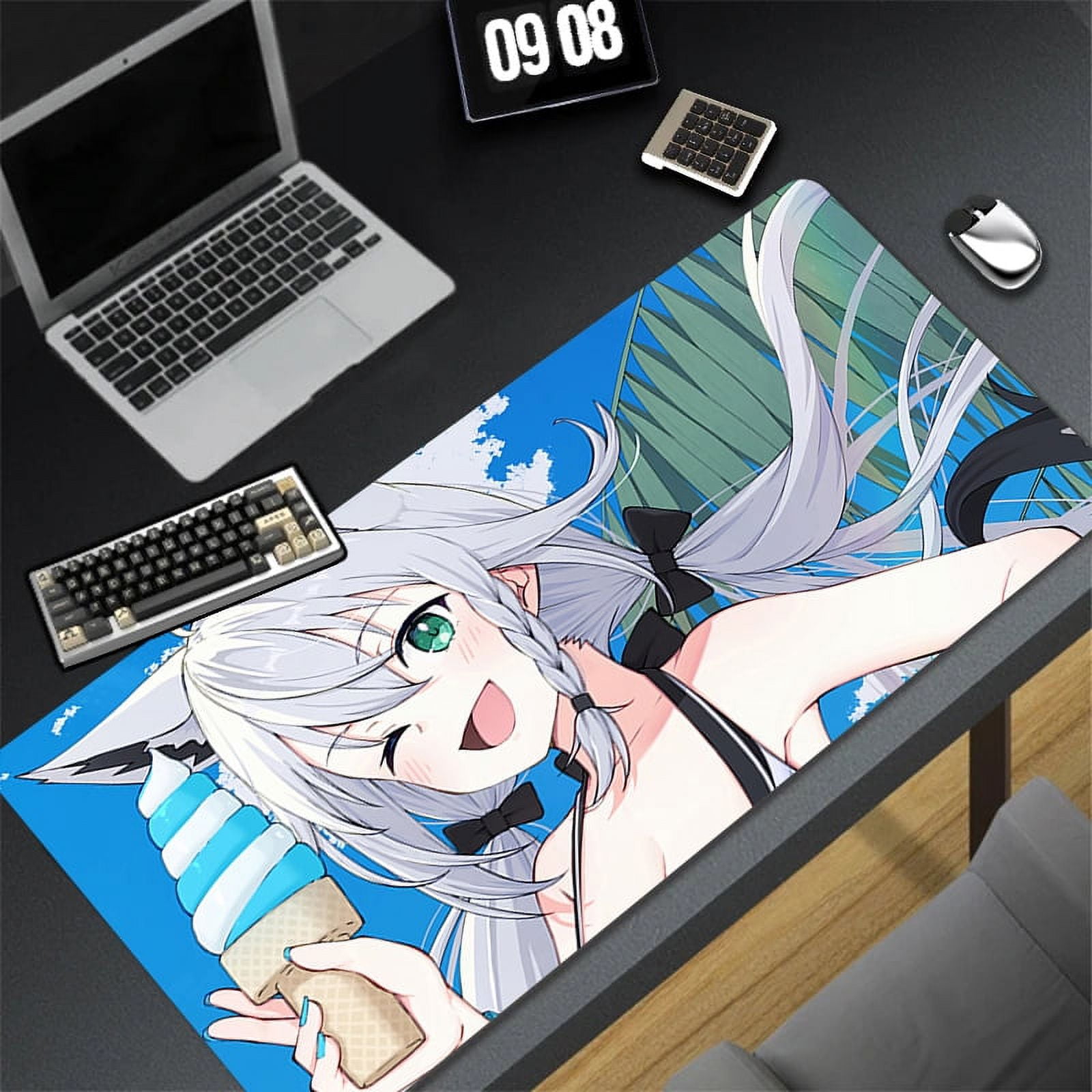 Hololive Shirakami Fubuki Mouse Pad Laptop Kawaii Cat Ear Anime Girl ...