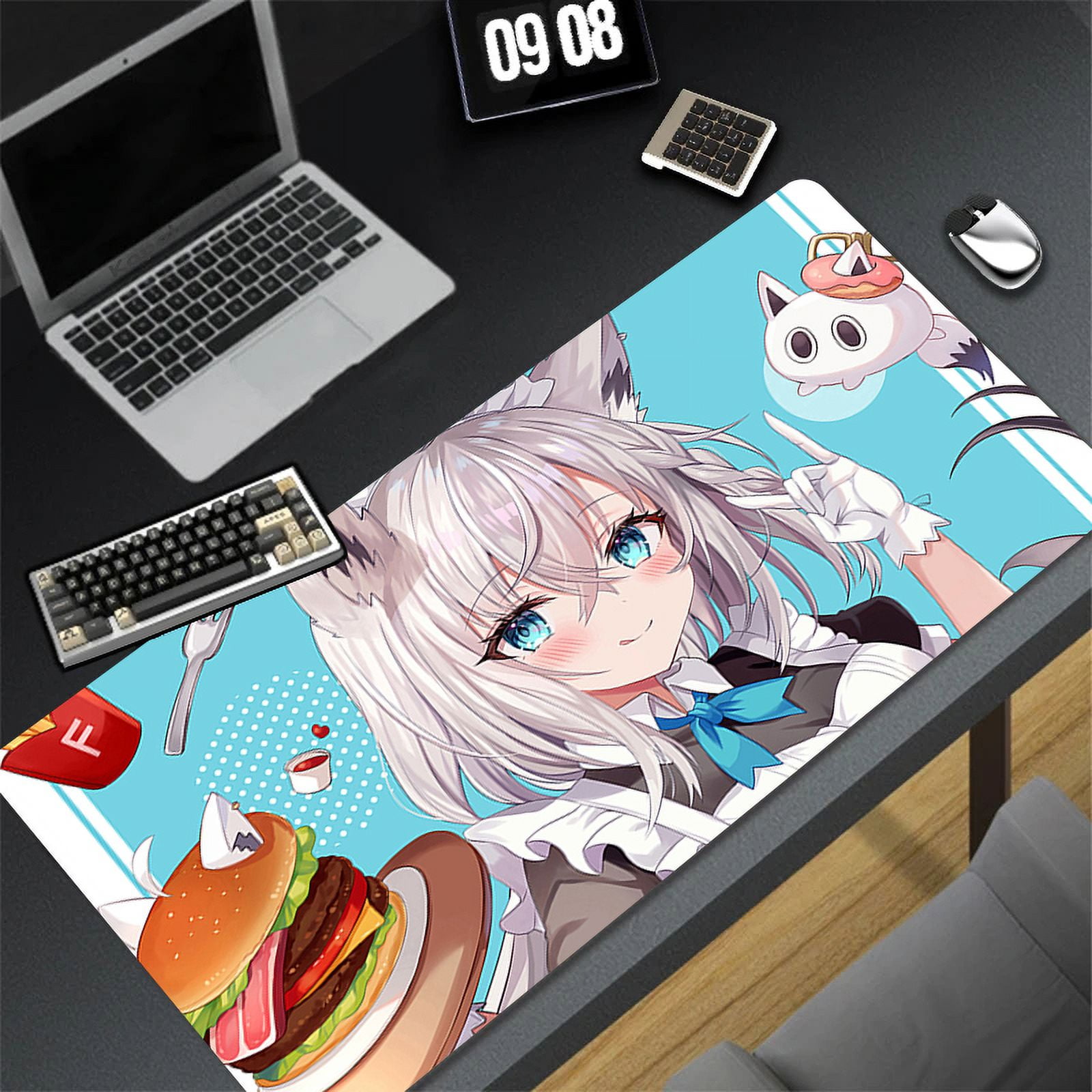 Hololive Shirakami Fubuki Mouse Pad Laptop Kawaii Cat Ear Anime Girl ...