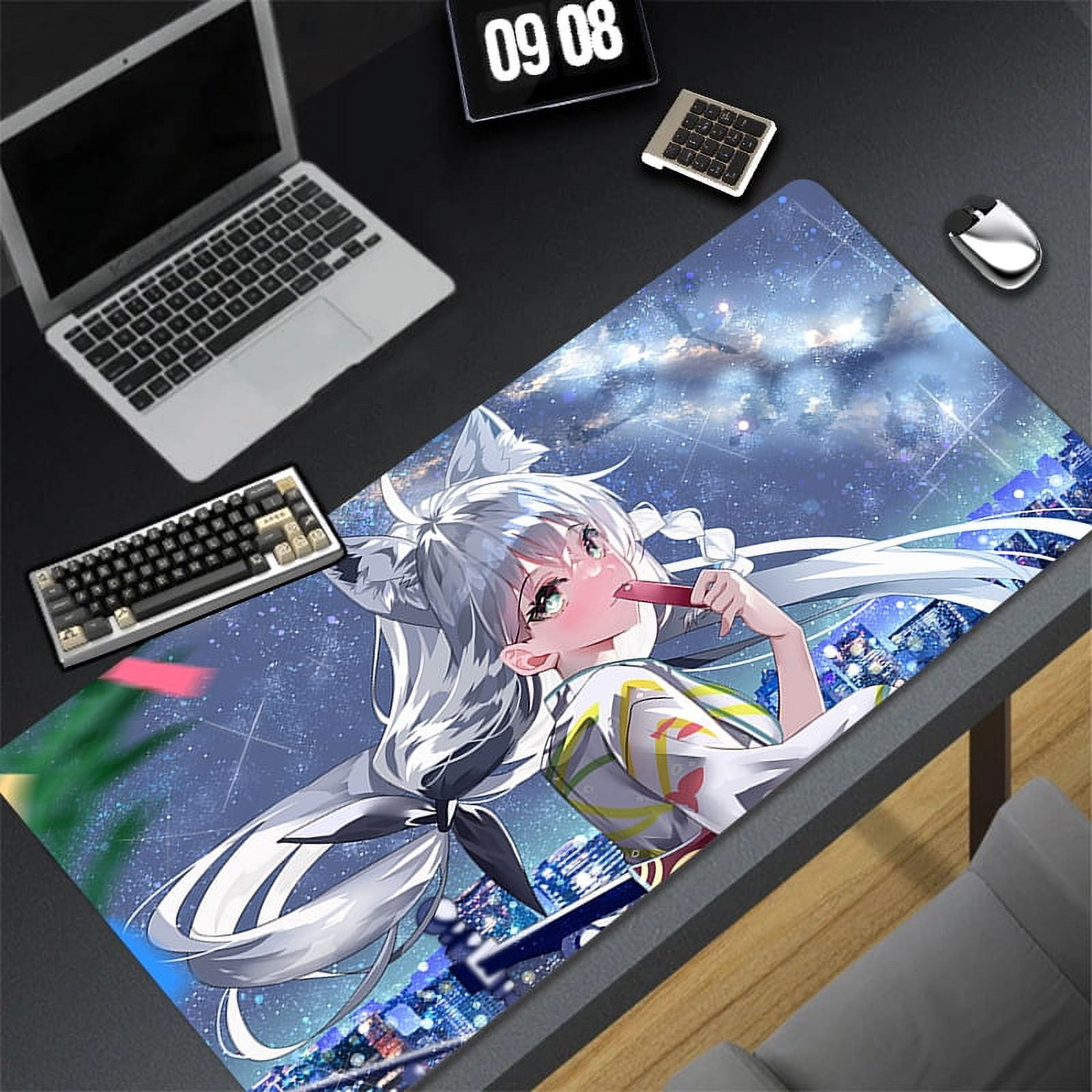 Hololive Shirakami Fubuki Mouse Pad Laptop Kawaii Cat Ear Anime Girl ...