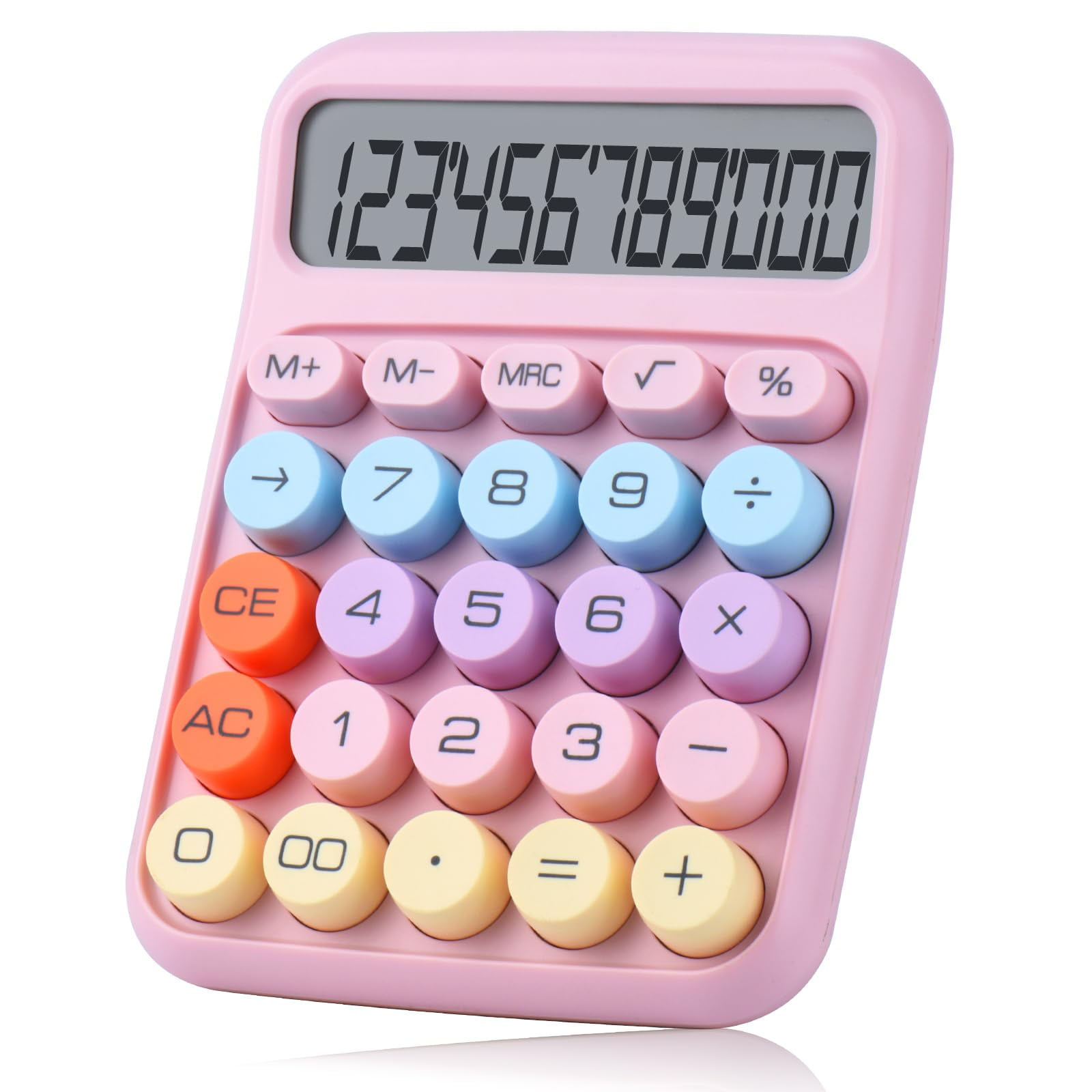 Holotioee Mechanical Pushbutton Calculator,12 Digit Large LCD Display,Big Buttons Easy to Press ...