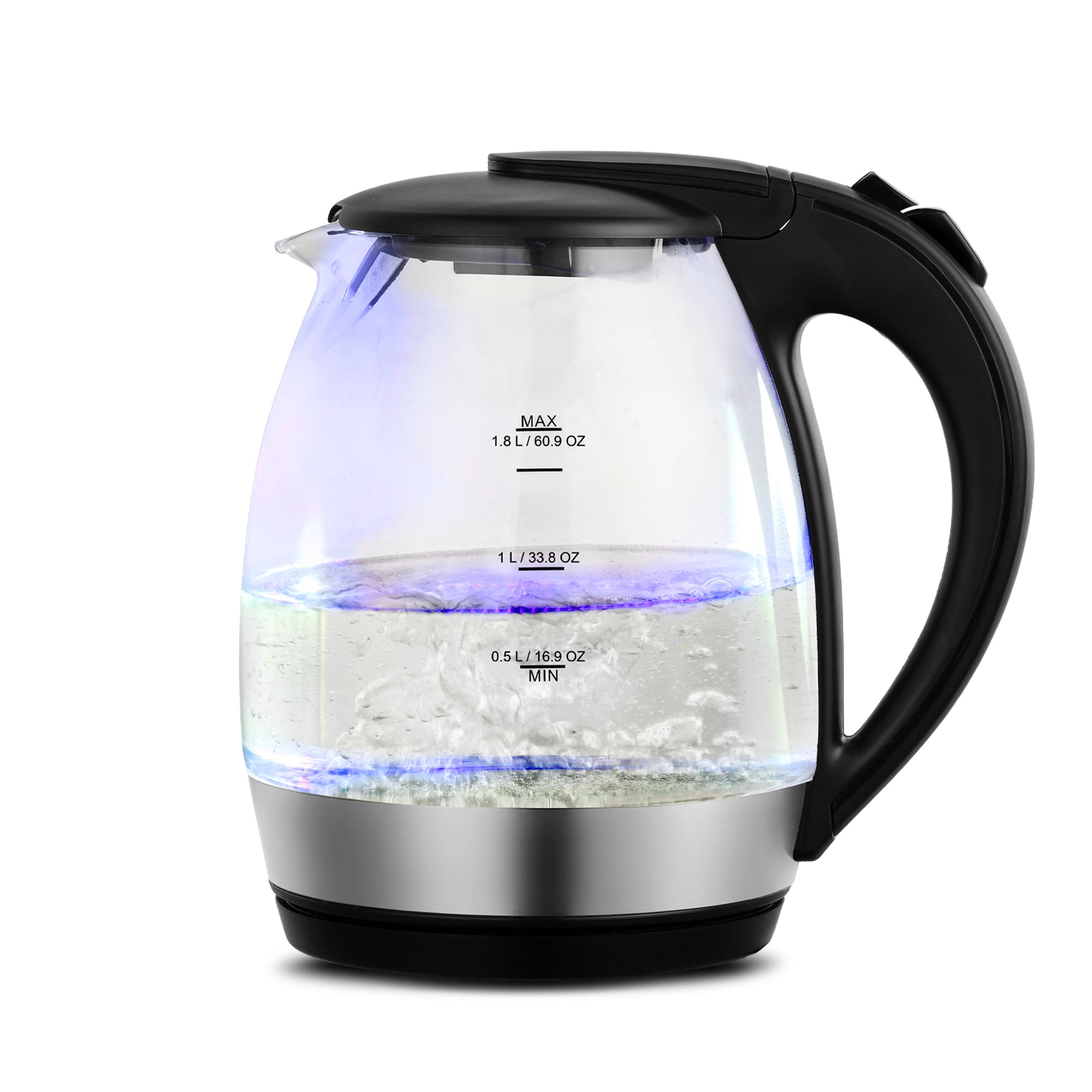 Holstein Housewares 1.9qt Glass Electric Water & Tea Kettle with LED ...