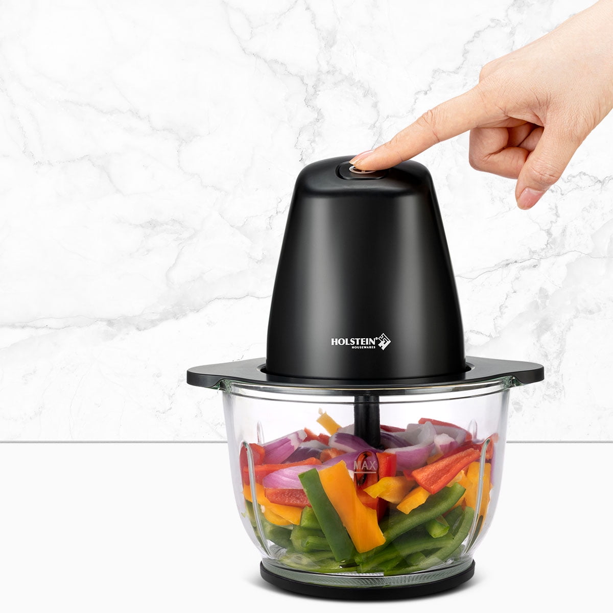 Holstein Housewares Electric Food Chopper – 1.9 QT, 8 Cup, Black, High ...