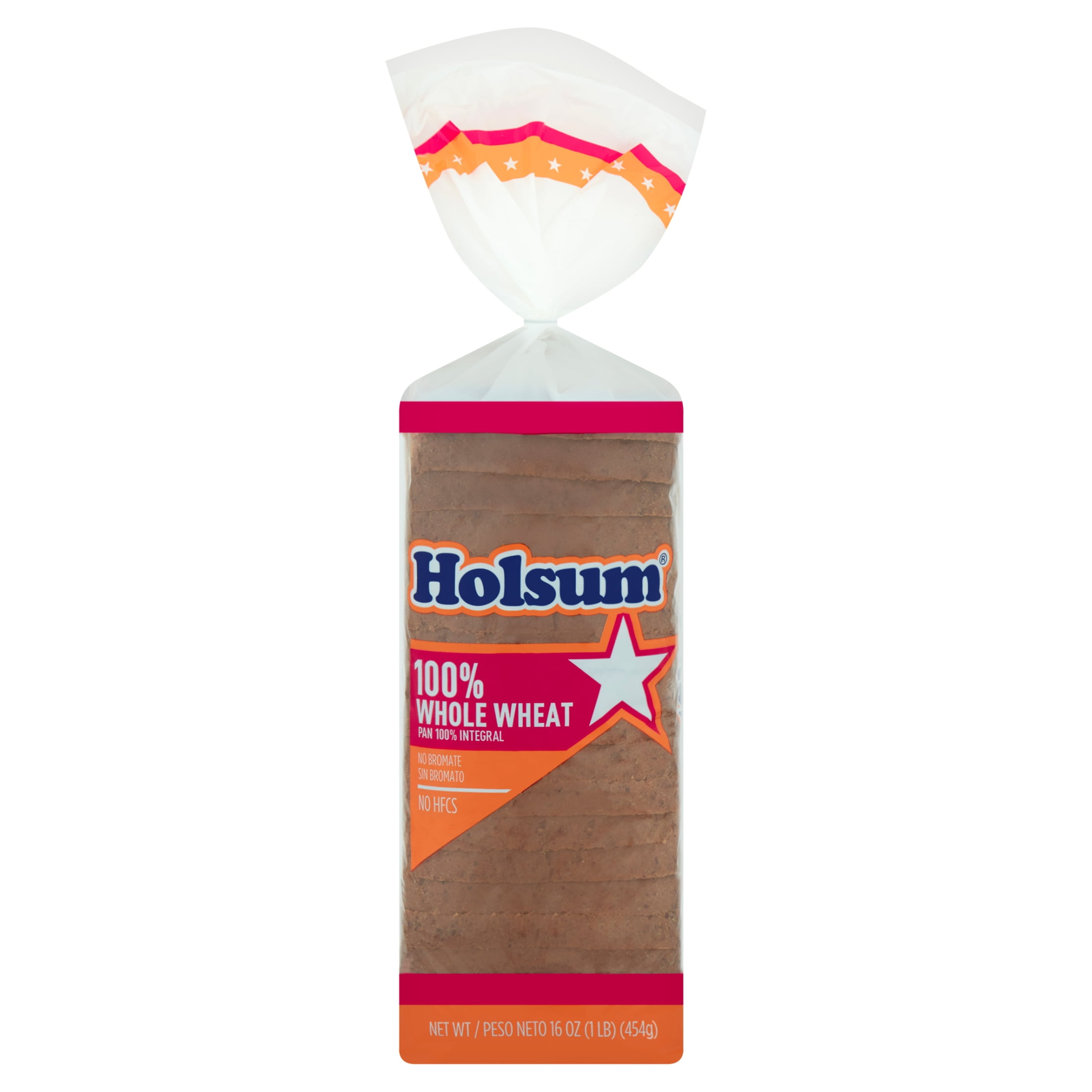 Holsum, 100% Whole Grain, Sandwich Bread Loaf, Regular Size, Sliced, 16 ...