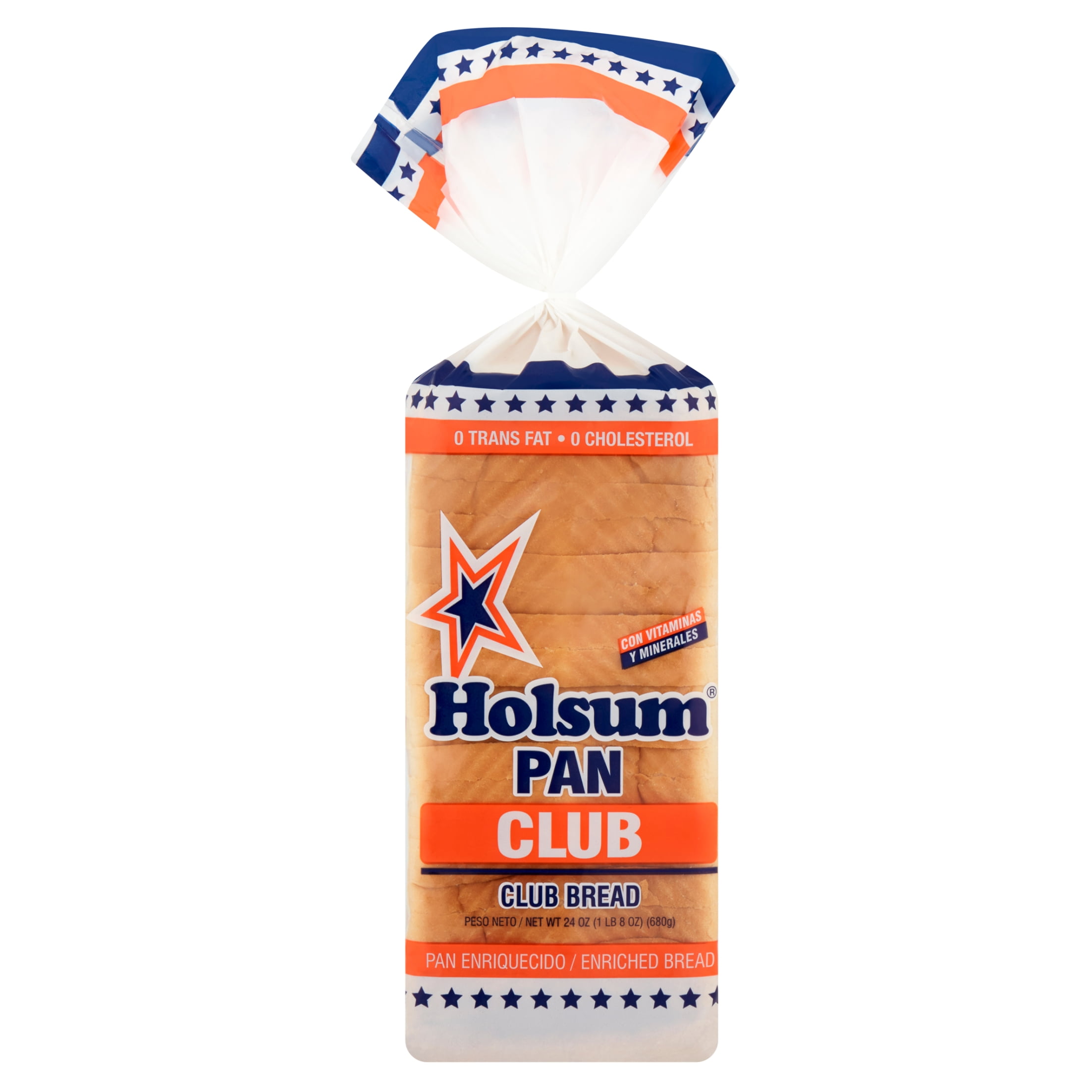 Holsum, Regular Club Sandwich White Bread Loaf, Sliced, 24 oz, Shelf ...