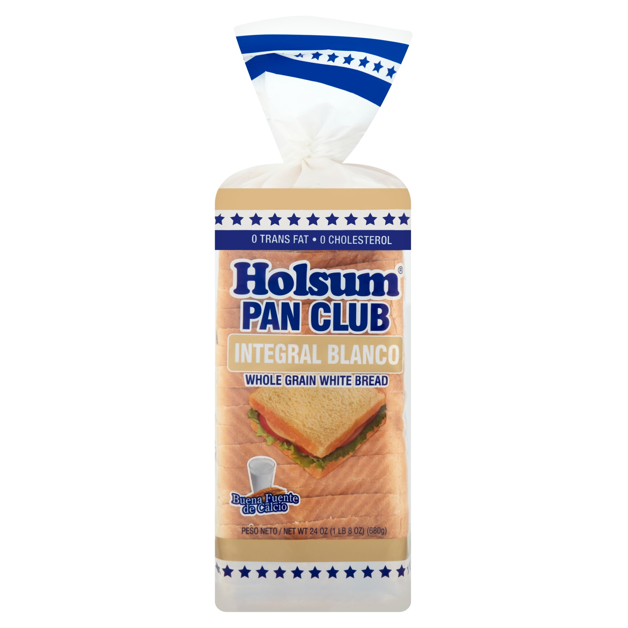 Holsum, Regular Whole Grain White Club Sandwich Bread Loaf, Sliced, 24 ...