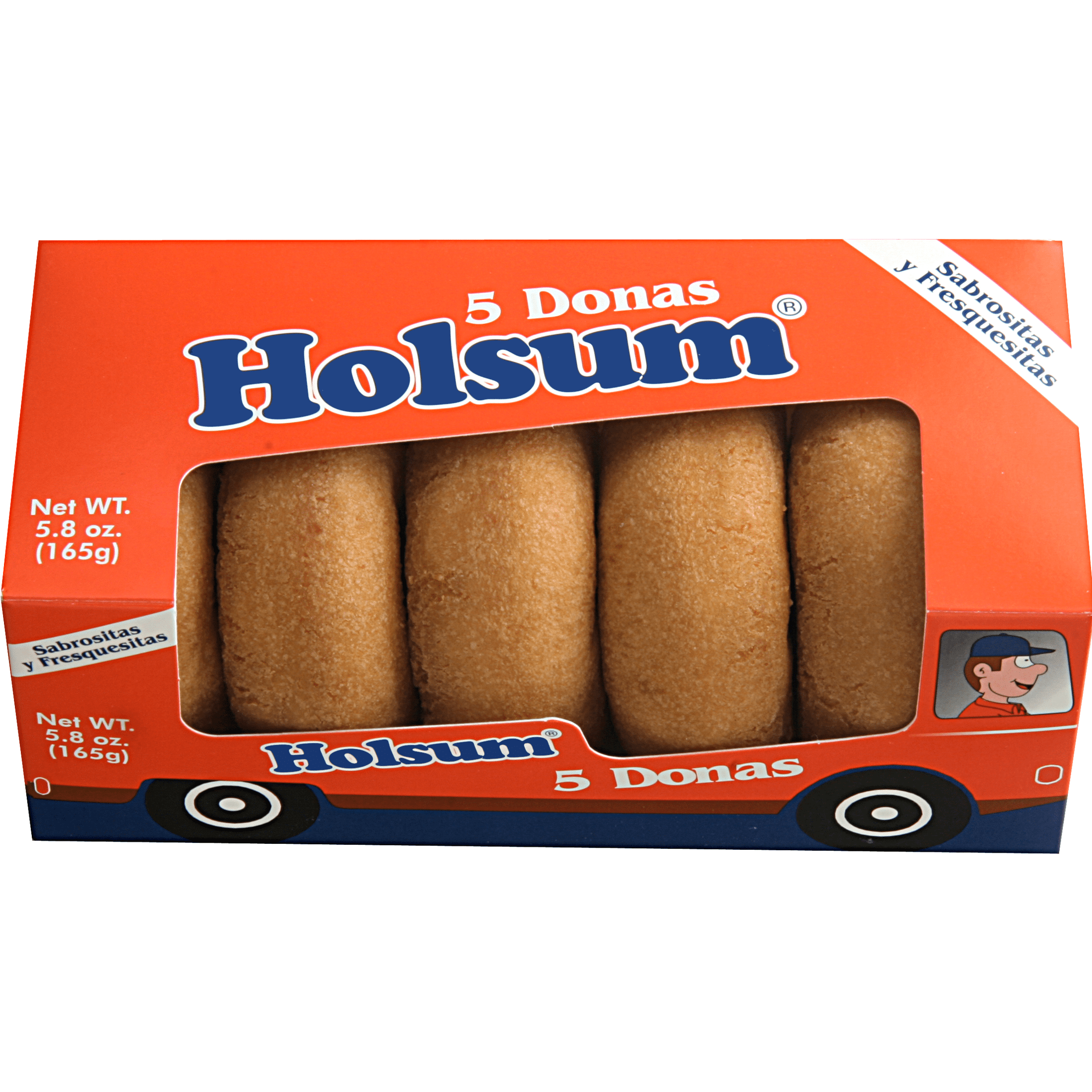 Holsum Plain Baked Donuts, 5.8 oz, 5 Count, No Topping, Shelf Stable ...