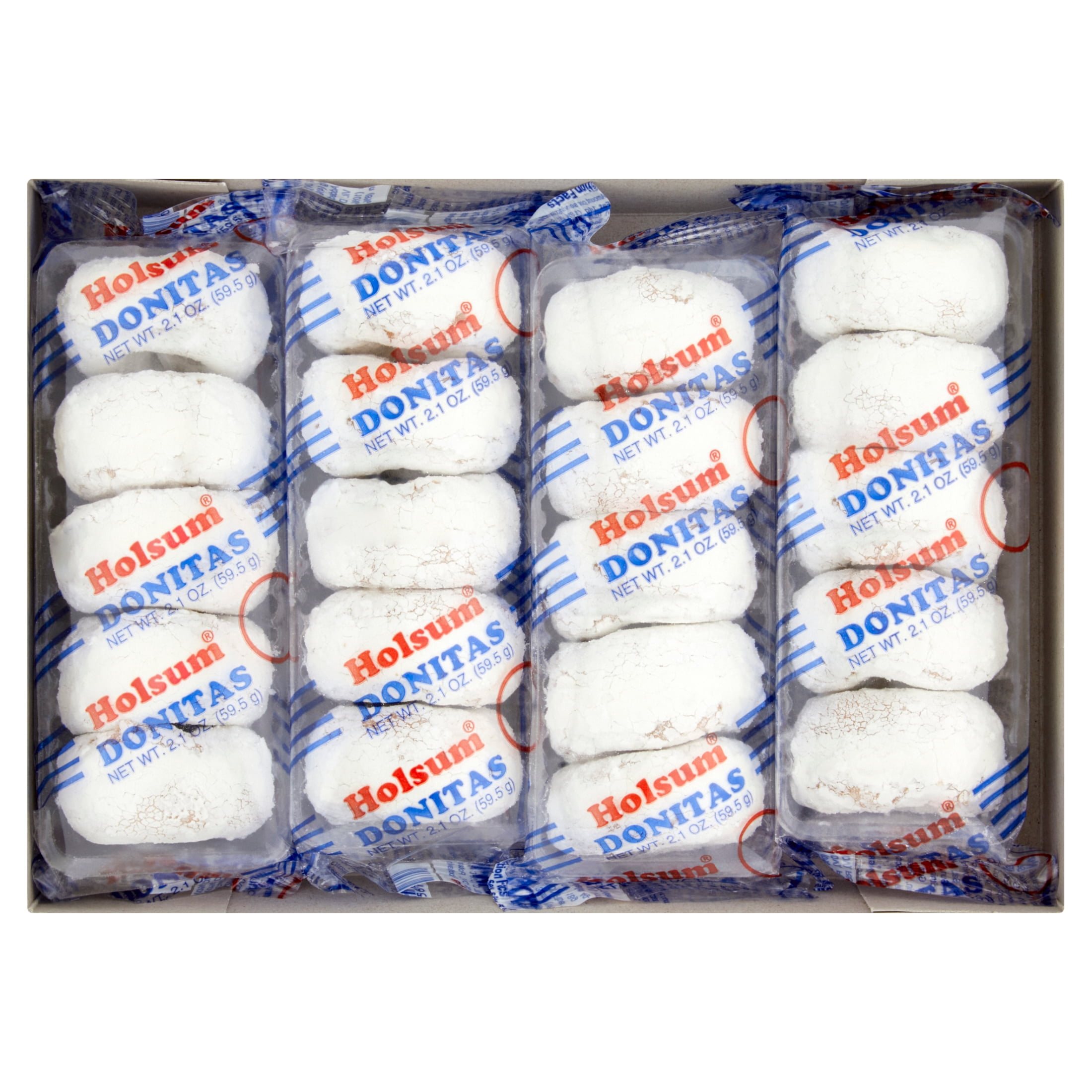 Holsum Mini Baked Donuts, Powdered Sugar, Multipack, 2.1 oz, 4 Count ...