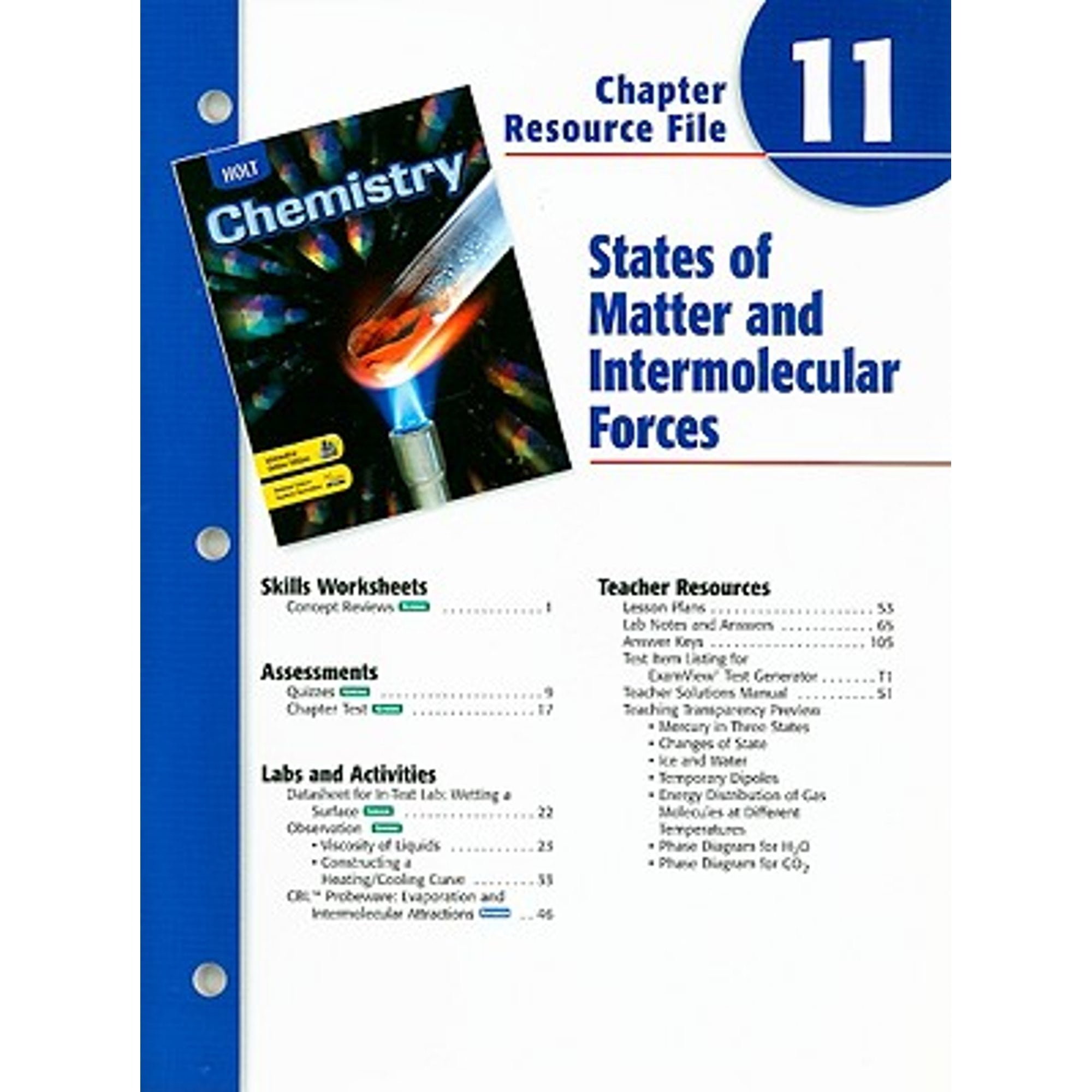 Pre-Owned HOLT CHEMISTRY CHPT 11 RESOURC Paperback - Walmart.com