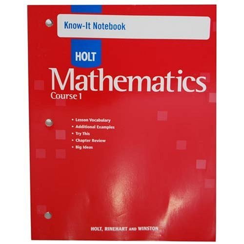 Pre-Owned Holt Mathematics Course 1: Know-It Notebook (Paperback ...