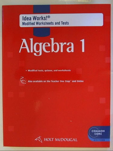 Pre-Owned Holt McDougal Algebra 1: I.D.E.A. Works! Modified Worksheets ...