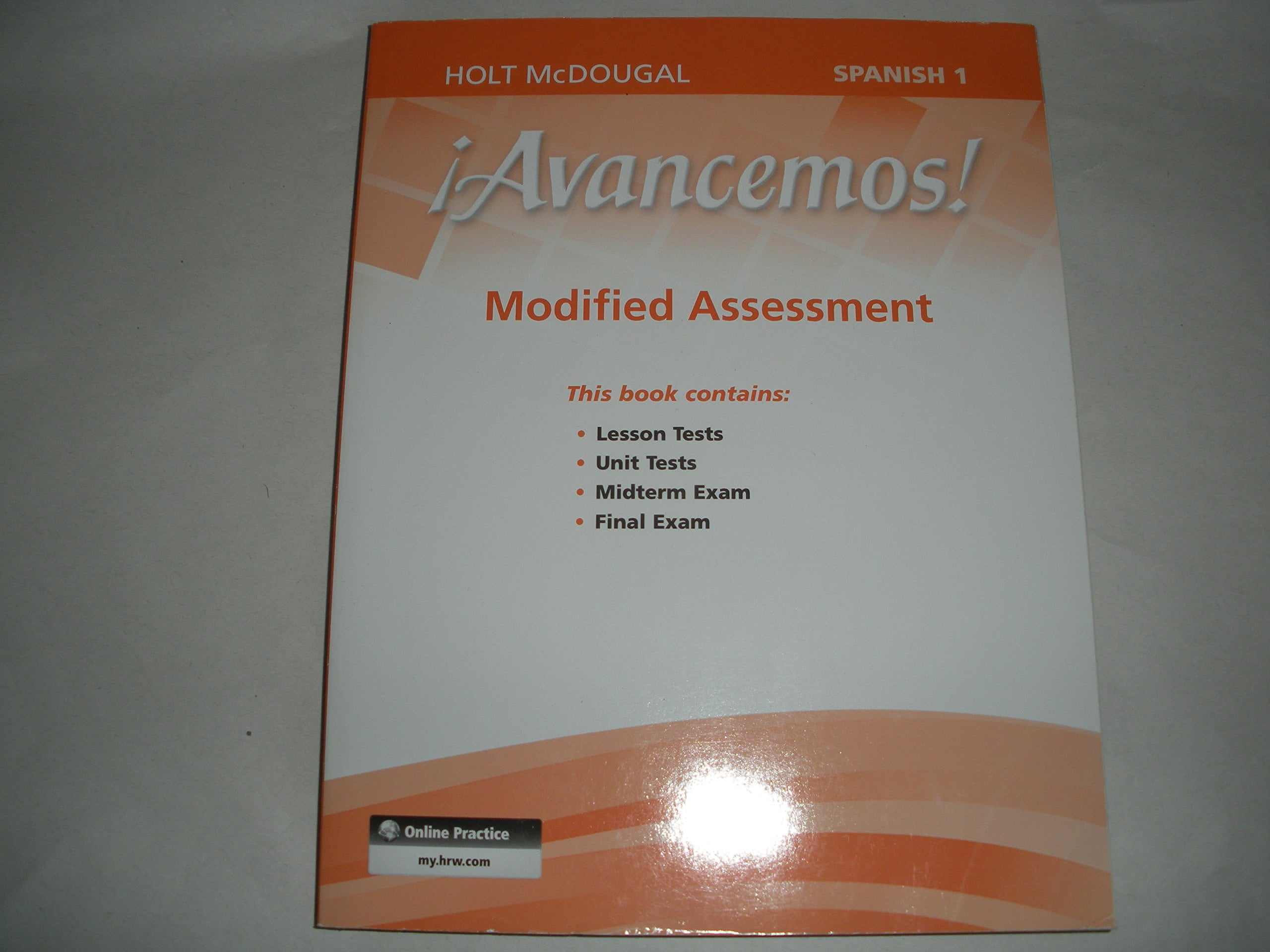 ¡Avancemos!, Holt McDougal Avancemos Modified Assessment Level 1A ...