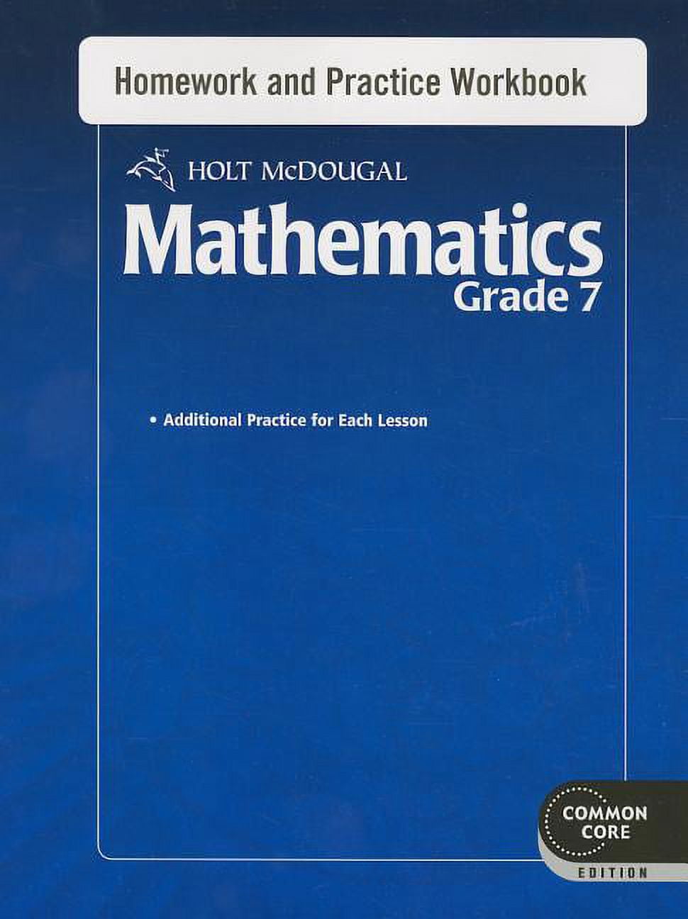 Holt McDougal Mathematics Homework and Practice Workbook Grade 7 ...