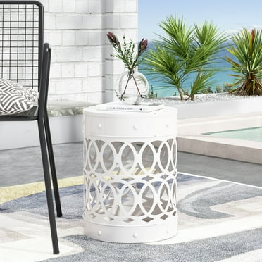 Anthony Outdoor 16 Inch Iron Side Table, Matte Gold - Walmart.com