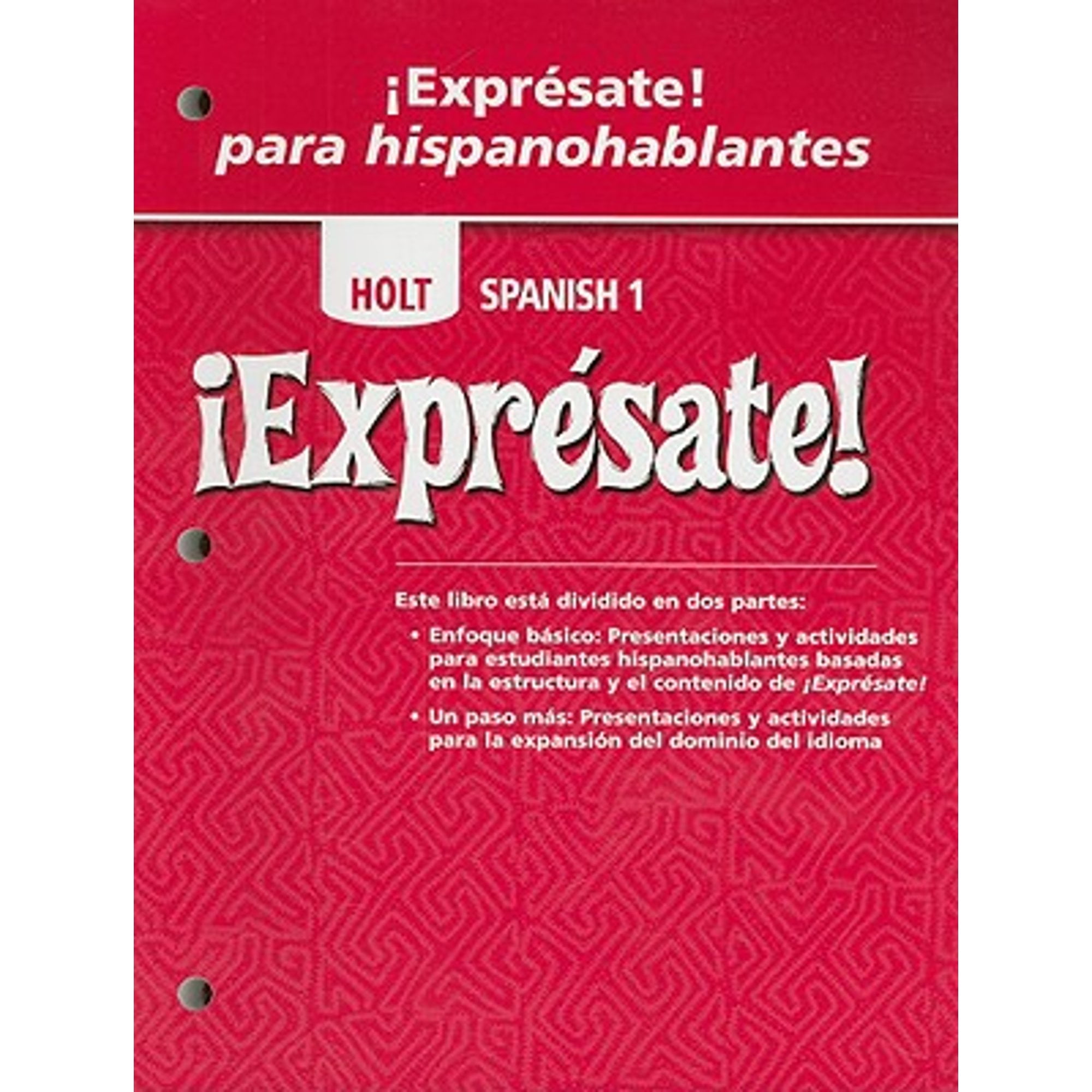 Pre-Owned Holt Spanish 1 !Expresate! Para Hispanohablantes Paperback ...
