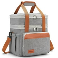 LOKASS Insulated Lunch Bag with Drinks Holder, Nylon Food Organizer ...