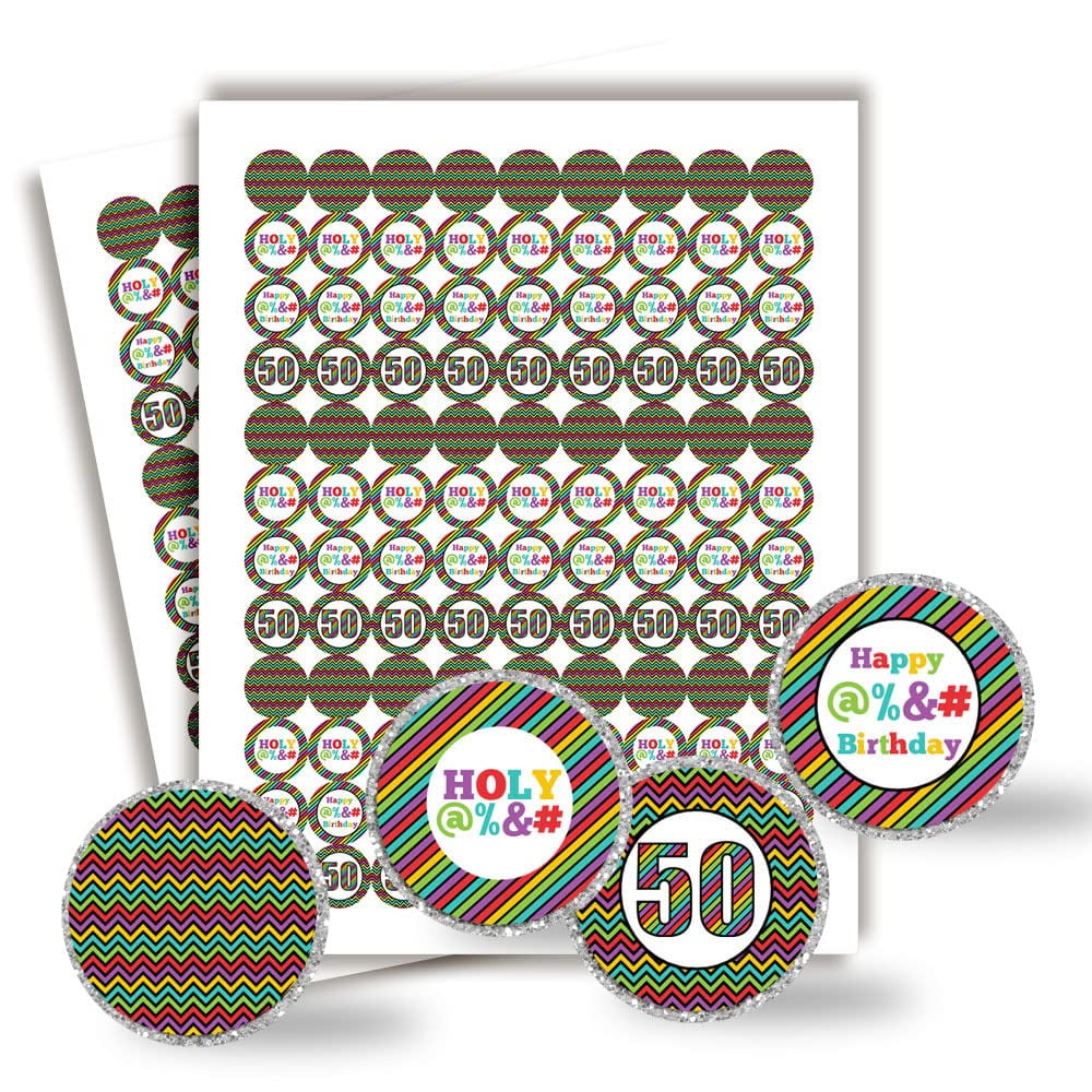 Holy @%*# 50th Birthday Party Kiss Sticker Labels, 300 Party Circle ...