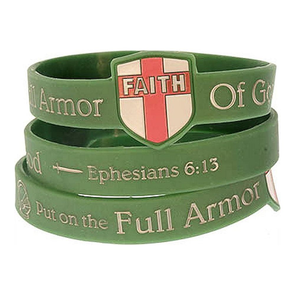 Sterling Gifts 12 Holy Armor Of God Silicone Bracelets with Shield Pkg ...