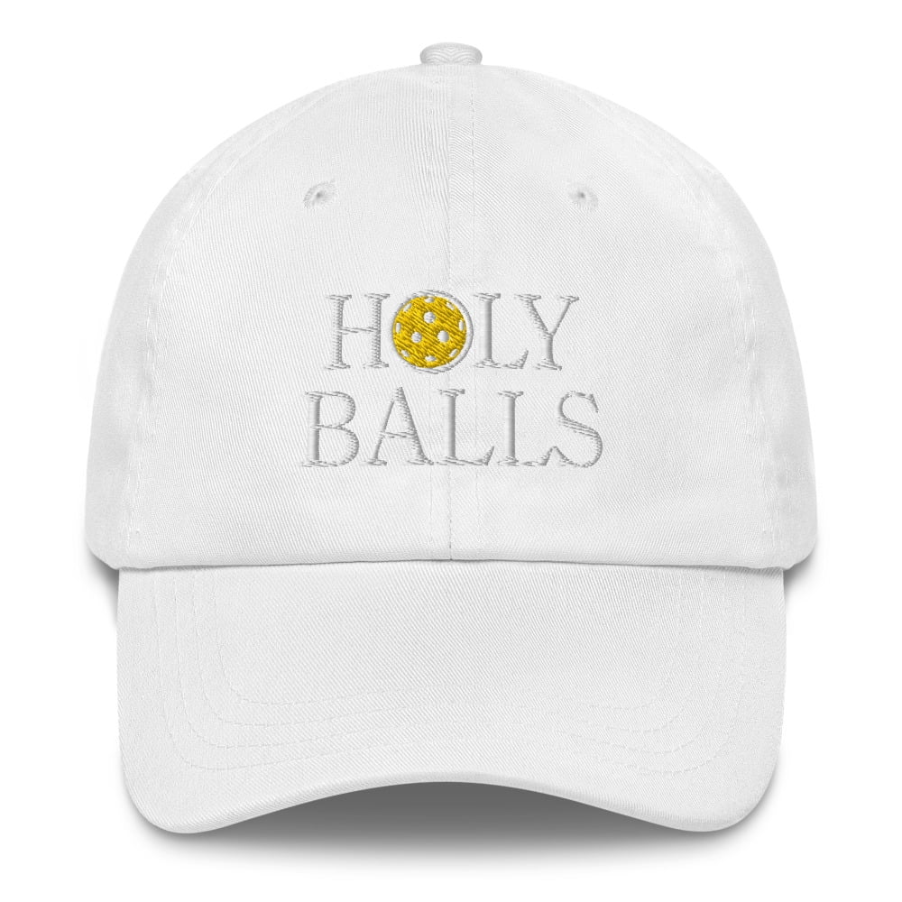 Holy Balls Pickleball Hat - Dad hat (White) - Walmart.com
