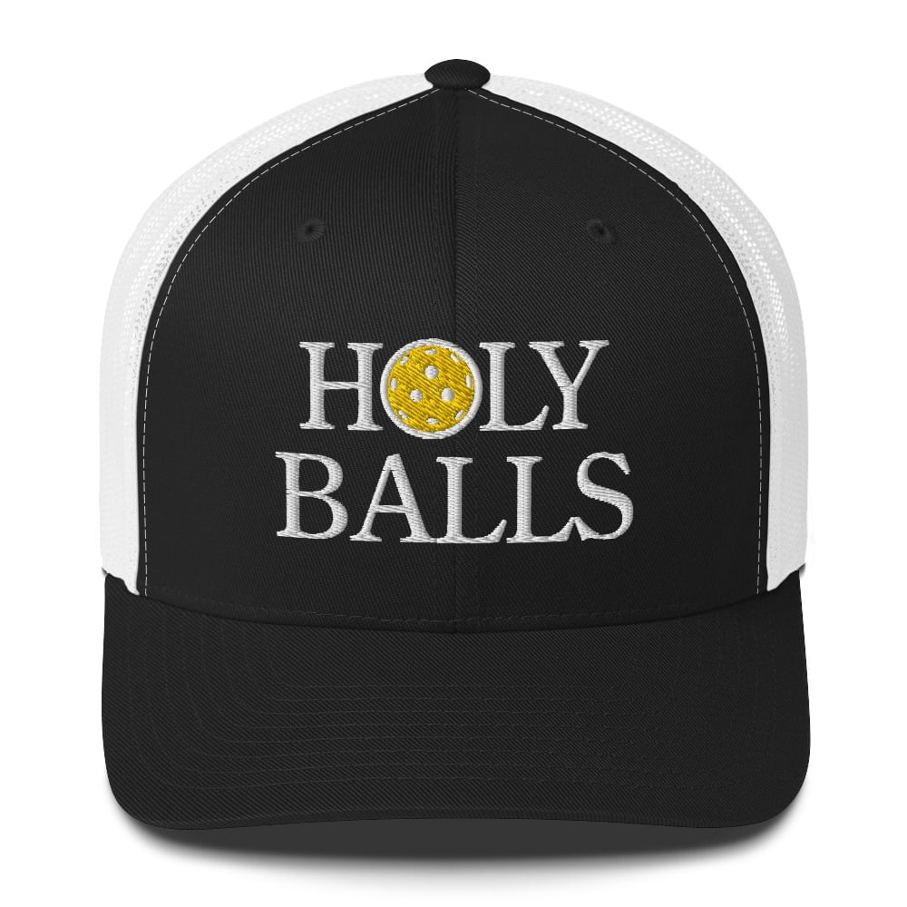 Holy Balls Pickleball Hat - Trucker Cap (Black/ White) - Walmart.com