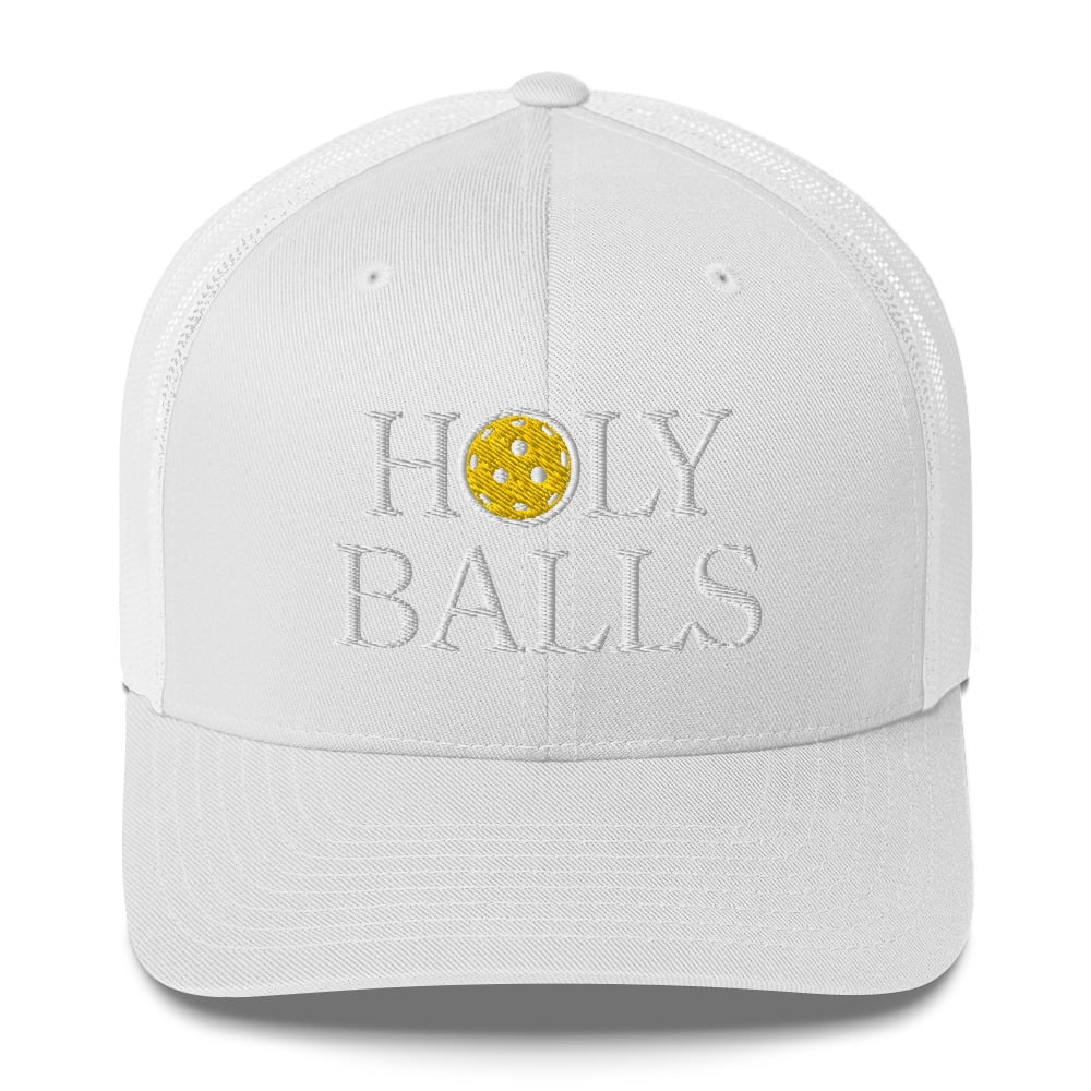 Holy Balls Pickleball Hat - Trucker Cap (White) - Walmart.com