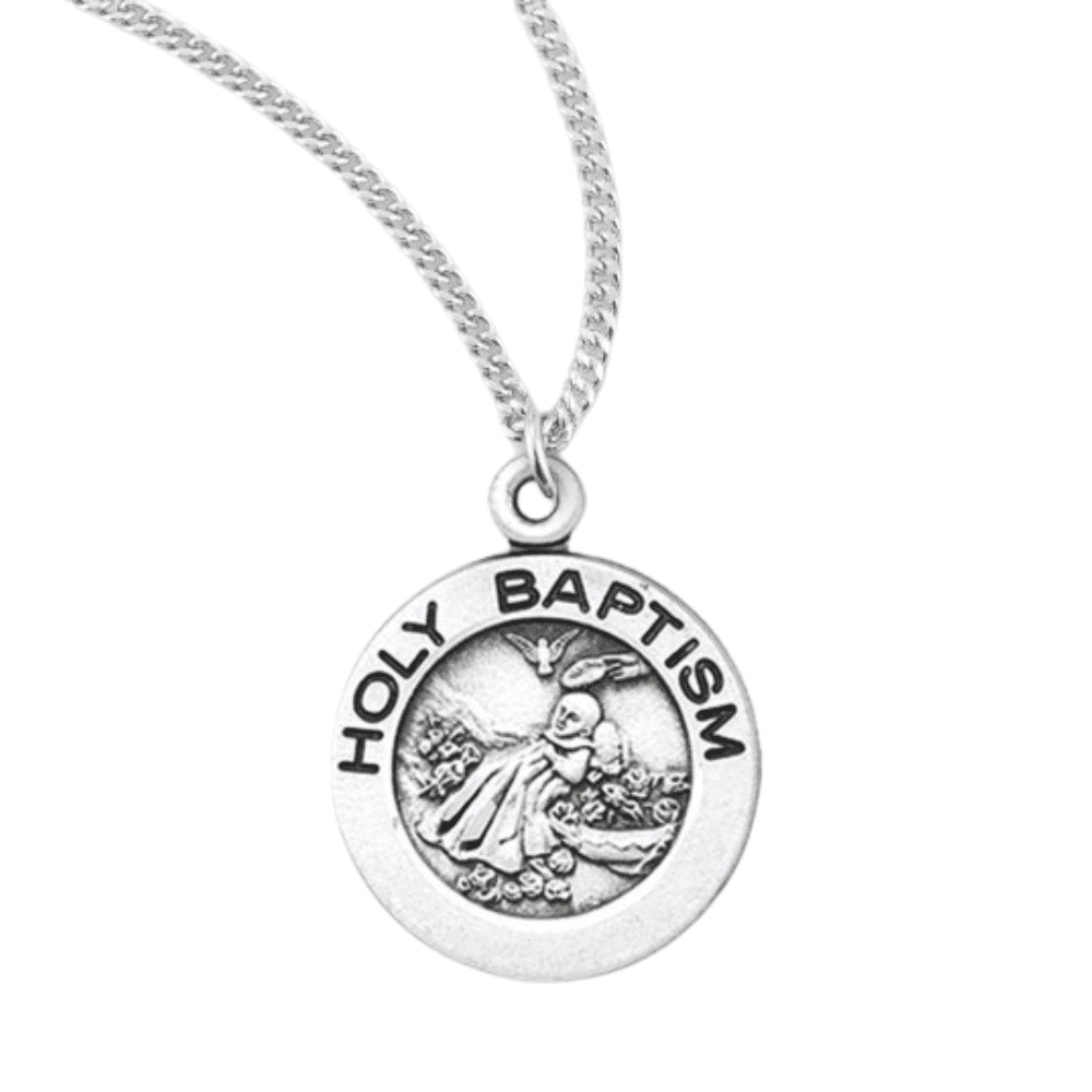 Holy Baptism Sterling Silver Medal – Round Young offspring Baptism ...