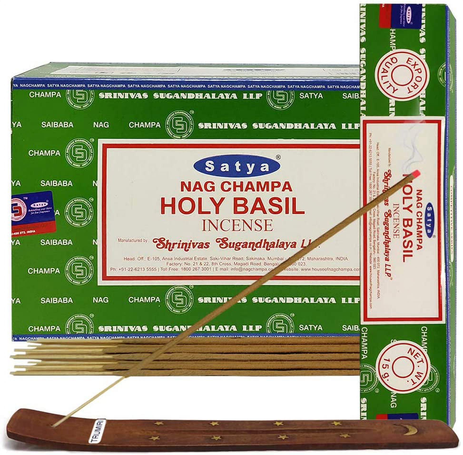 Holy Basil Incense Sticks And Incense Stick Holder Bundle Insence Insense Satya Incense ...