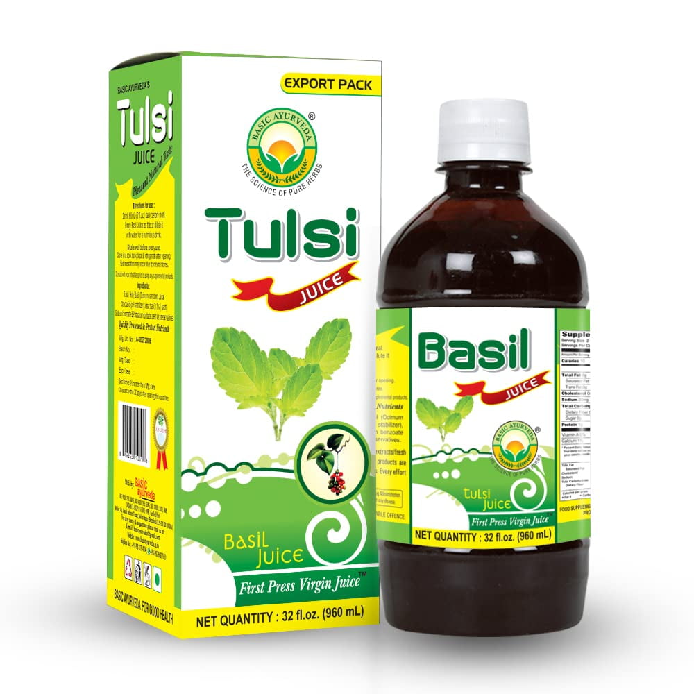 Holy Basil Juice | Natural Tulsi Juice | 32.46 Fl Oz (960ml ...