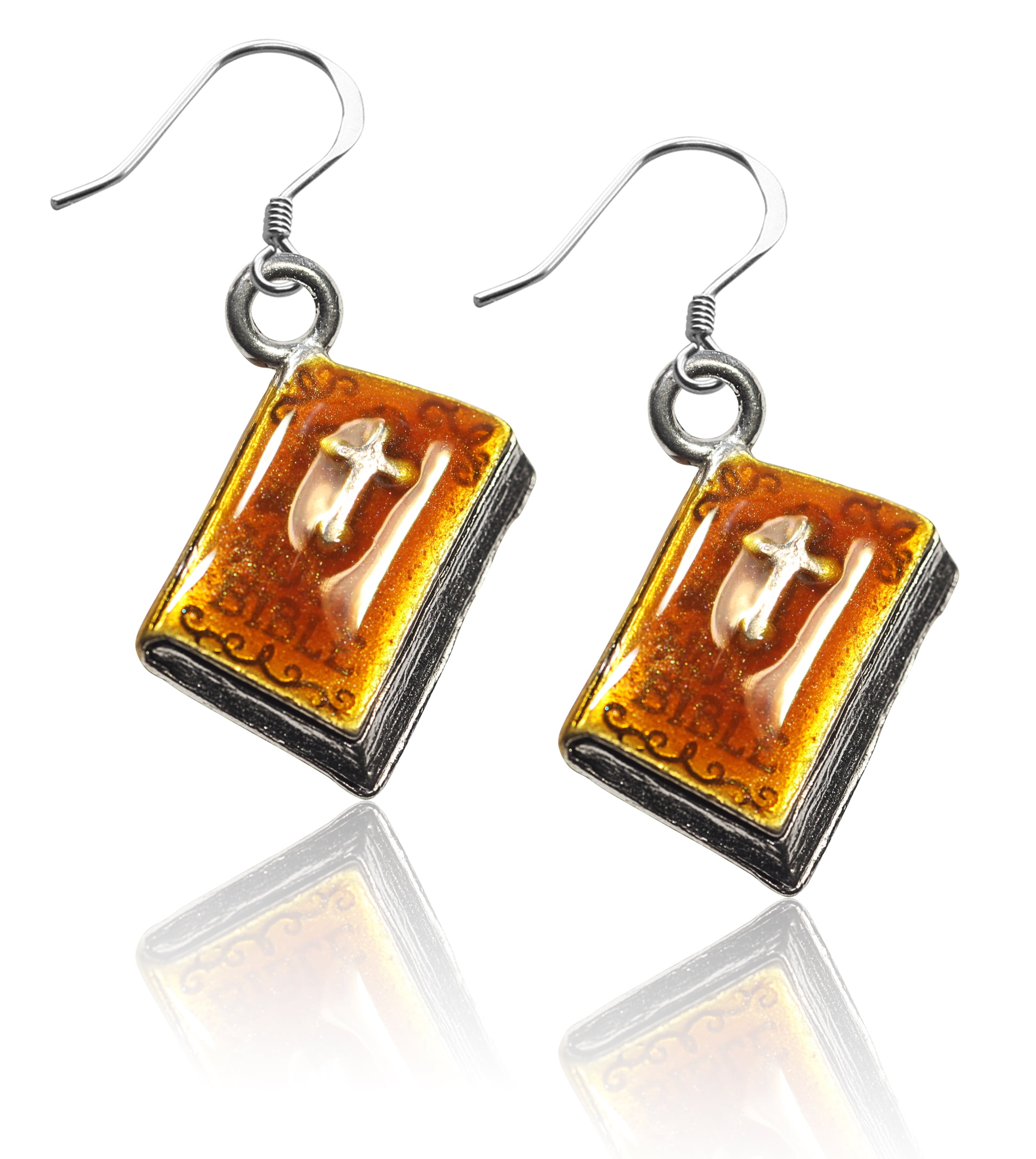 Holy Bible Charm Earrings in Silver - Walmart.com
