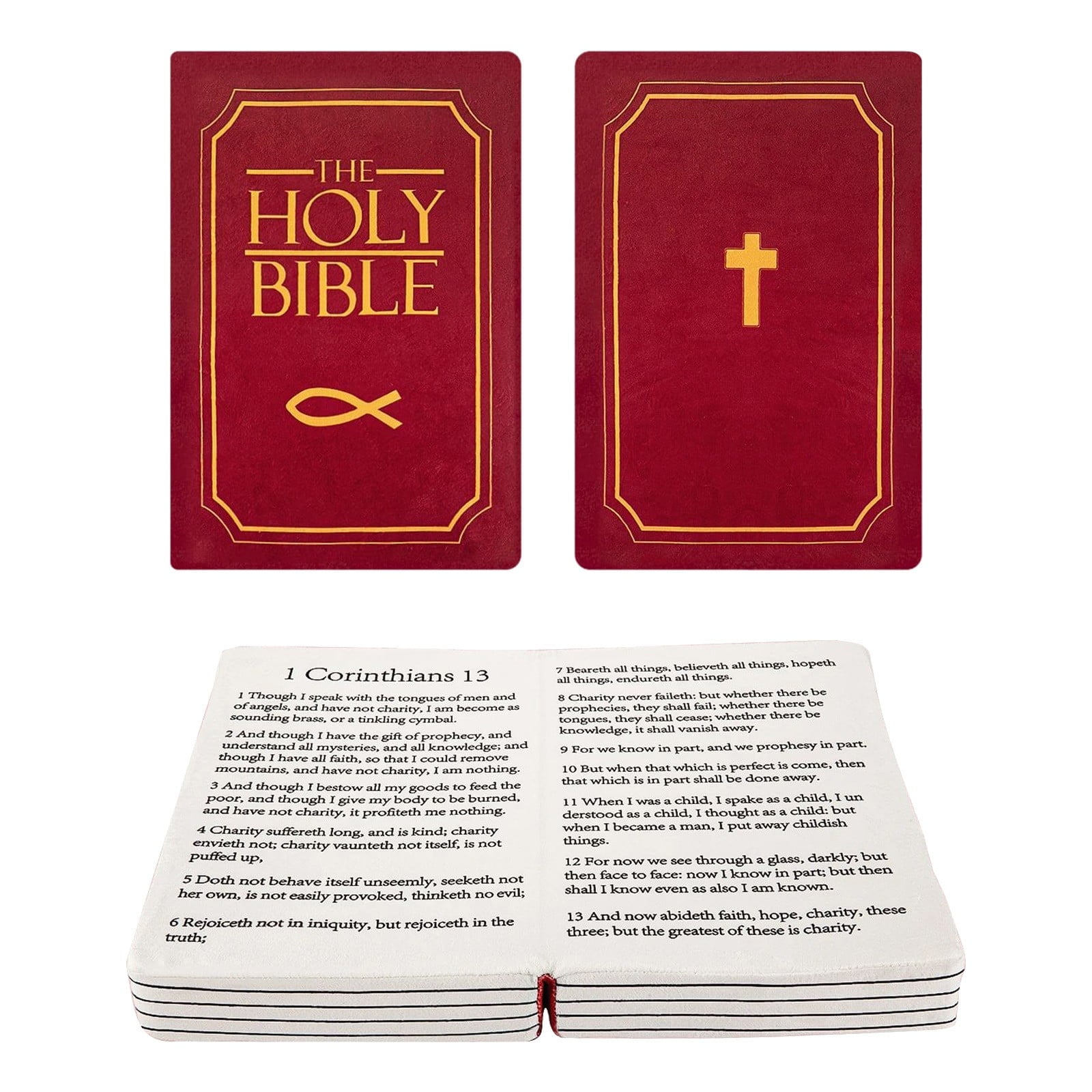 Holy Bible Pillow Book Plush That Opens, Openable Book Plush Pillow ...