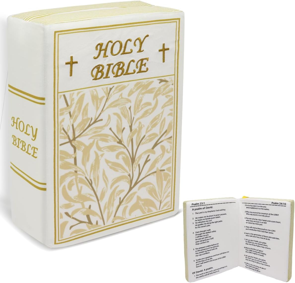 Holy Bible Pillow,Cozy Faith Bible Plush Pillow That Opens Christian ...