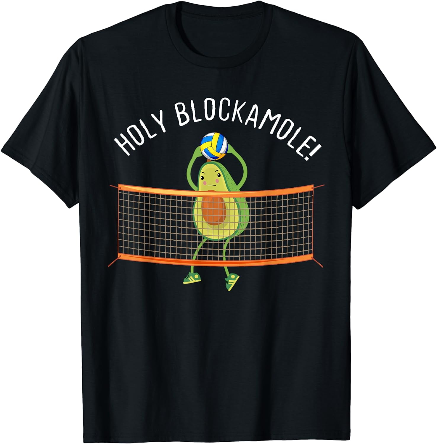 Holy Blockamole Volleyball Cute Funny T-Shirt Black X-Large - Walmart.com