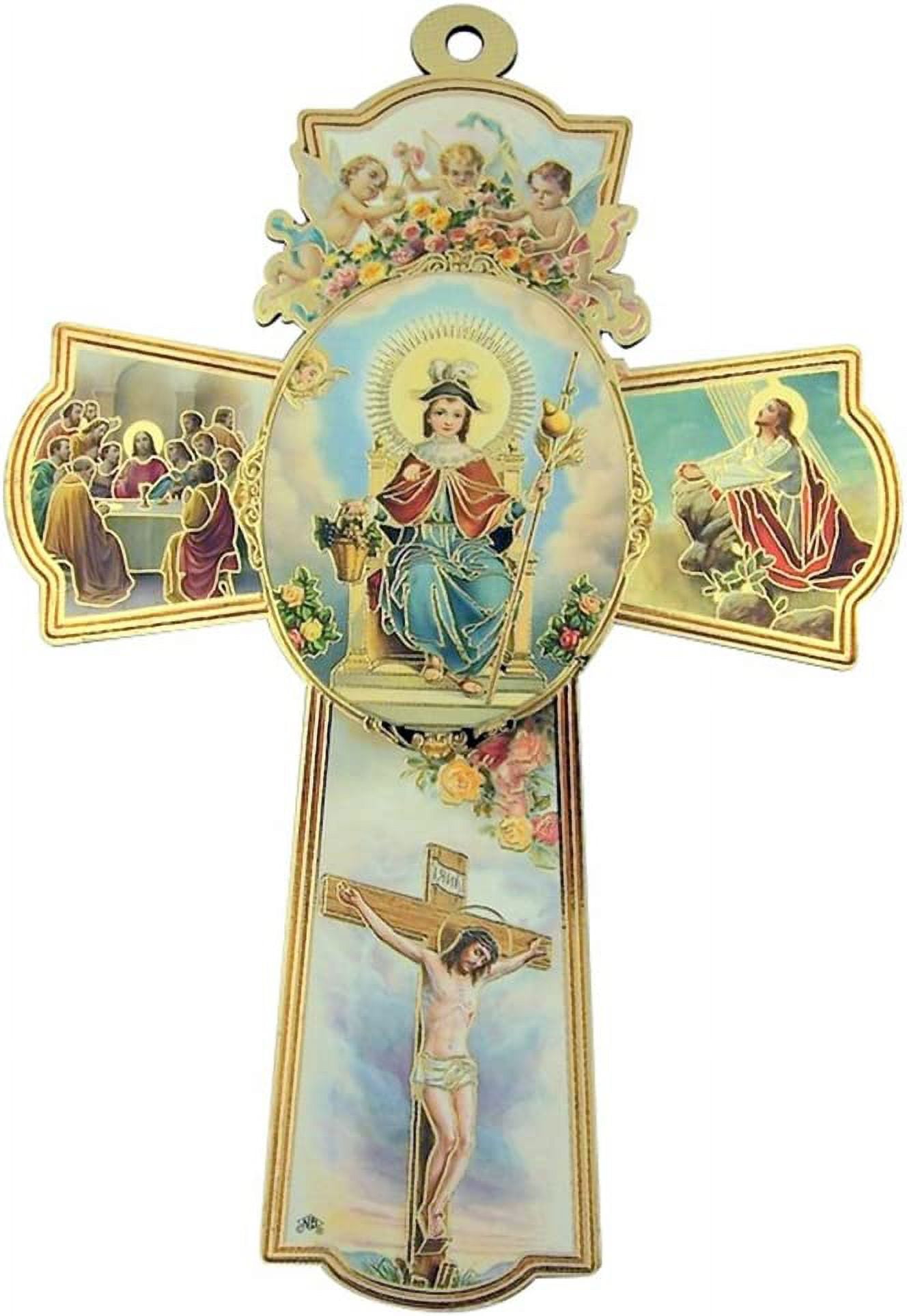 Holy Child Santo Nino de Atocha Wooden Wall Cross Crucifix (8 1/4 Inch ...