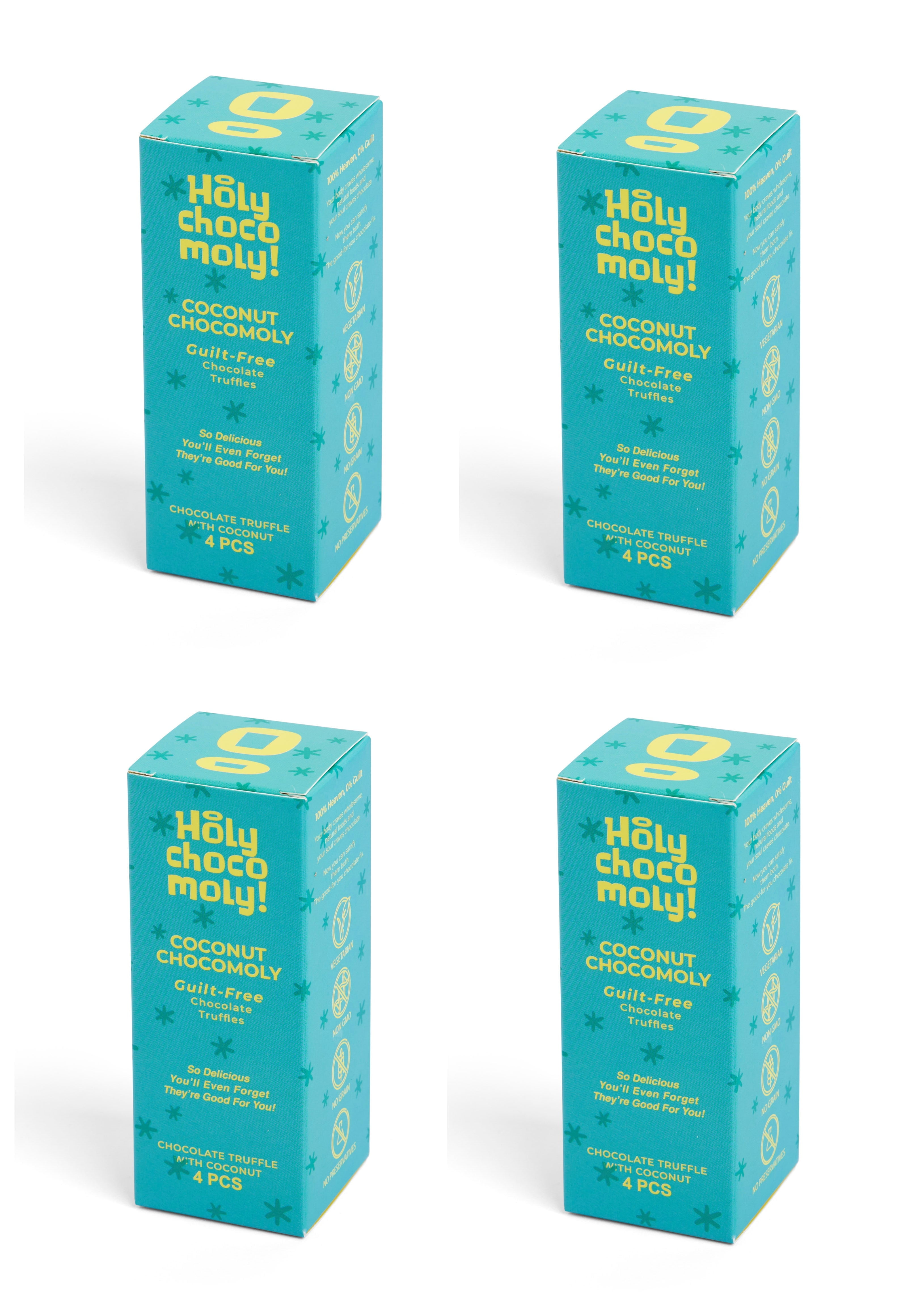 Holy Chocomoly! | 4 Pack Coconut Honey Chocolate Truffles | Low in ...