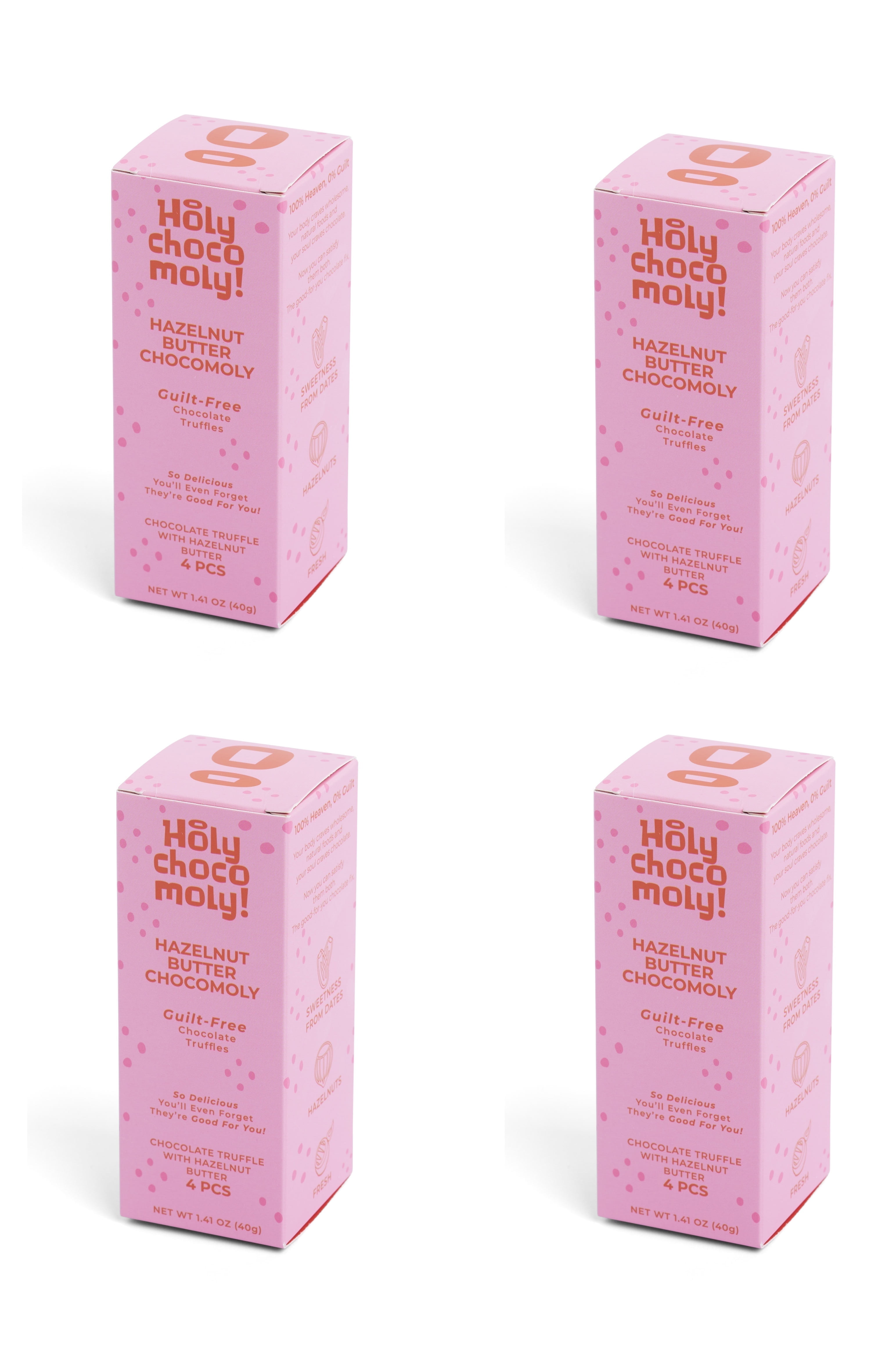 Holy Chocomoly! | 4 Pack Hazelnut Butter Chocolate Truffles | Low in ...