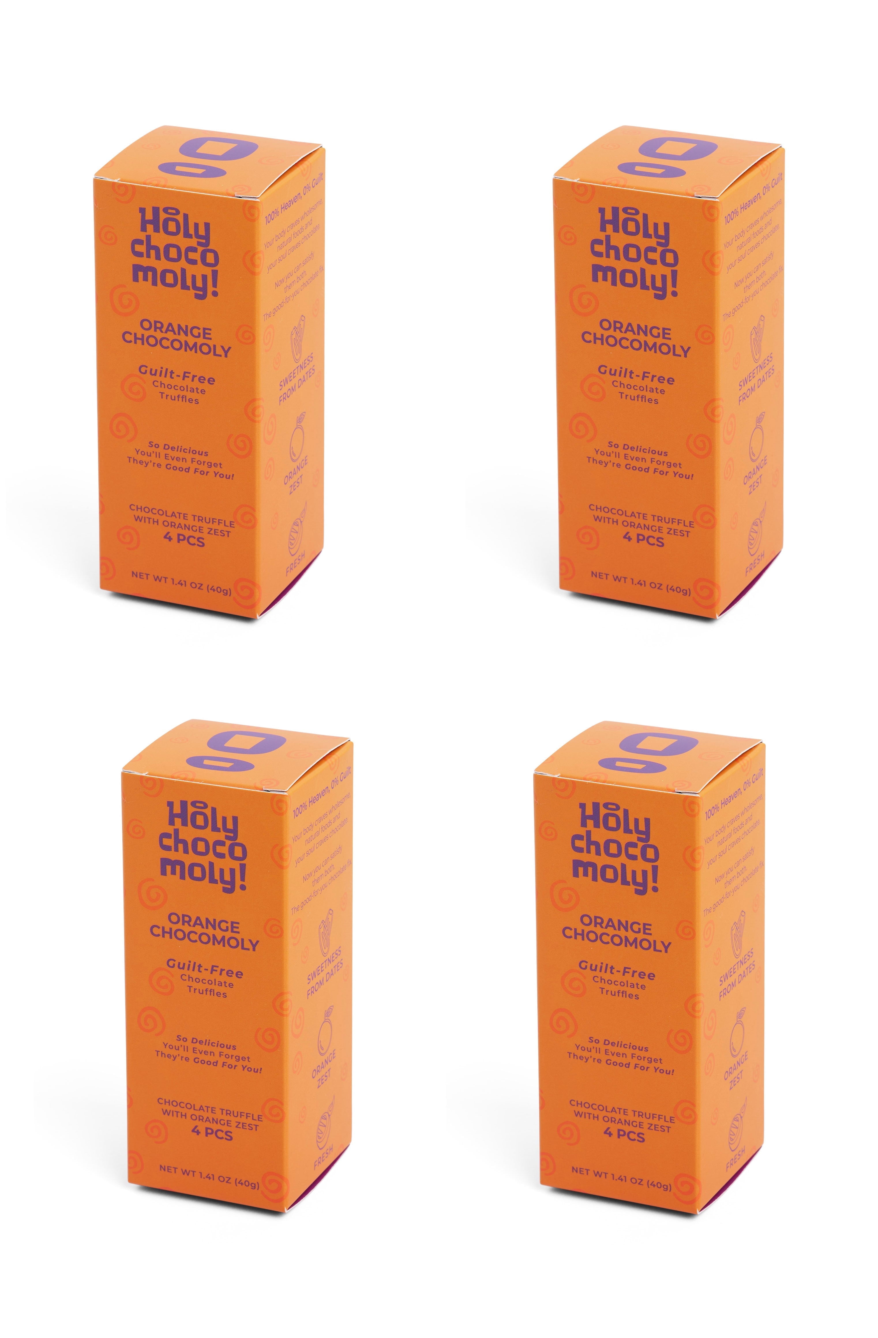 Holy Chocomoly! | 4 Pack Orange Zest Chocolate Truffles | Low in ...