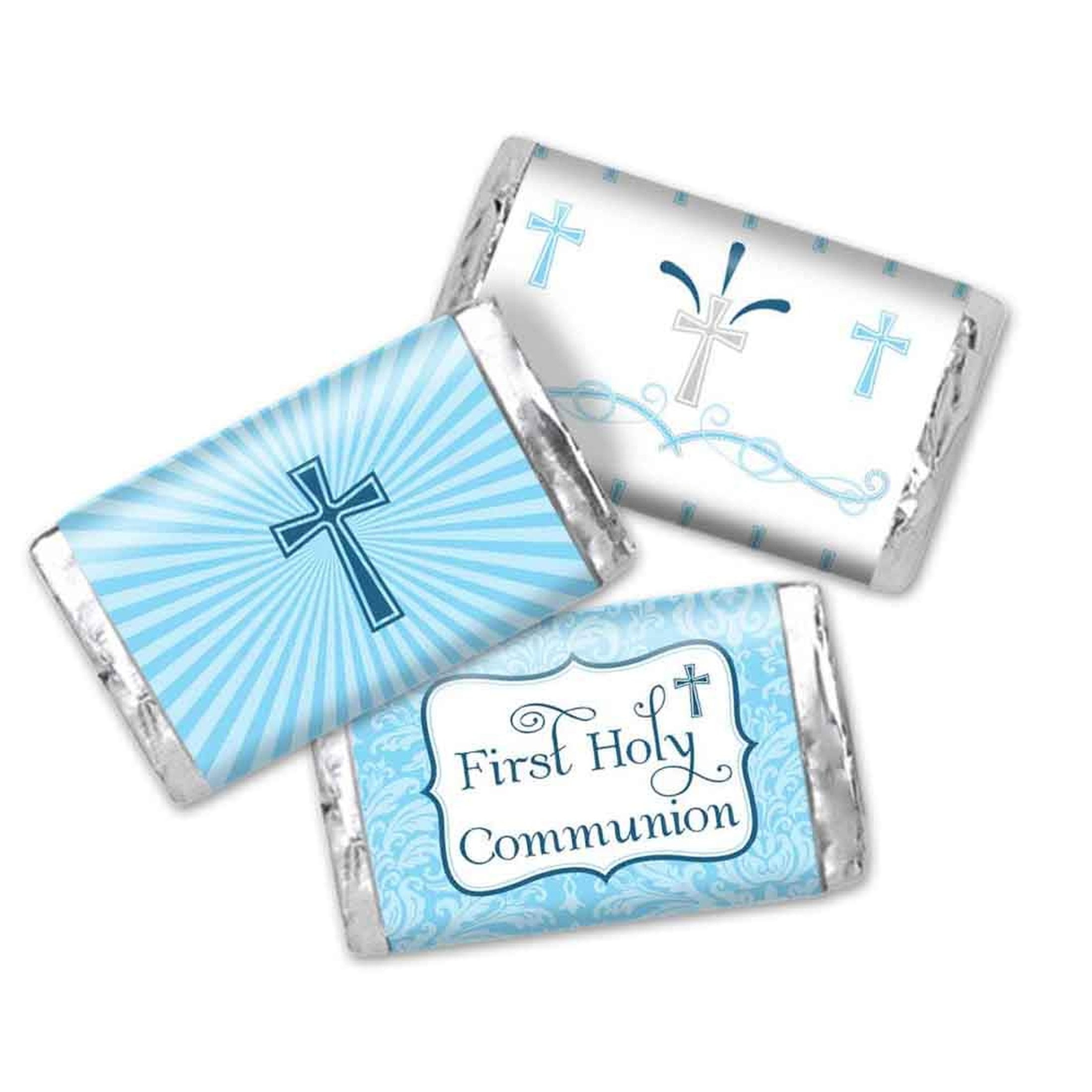 Holy Communion Chocolate Bar Wrappers for Boys - 45 Mini Stickers ...