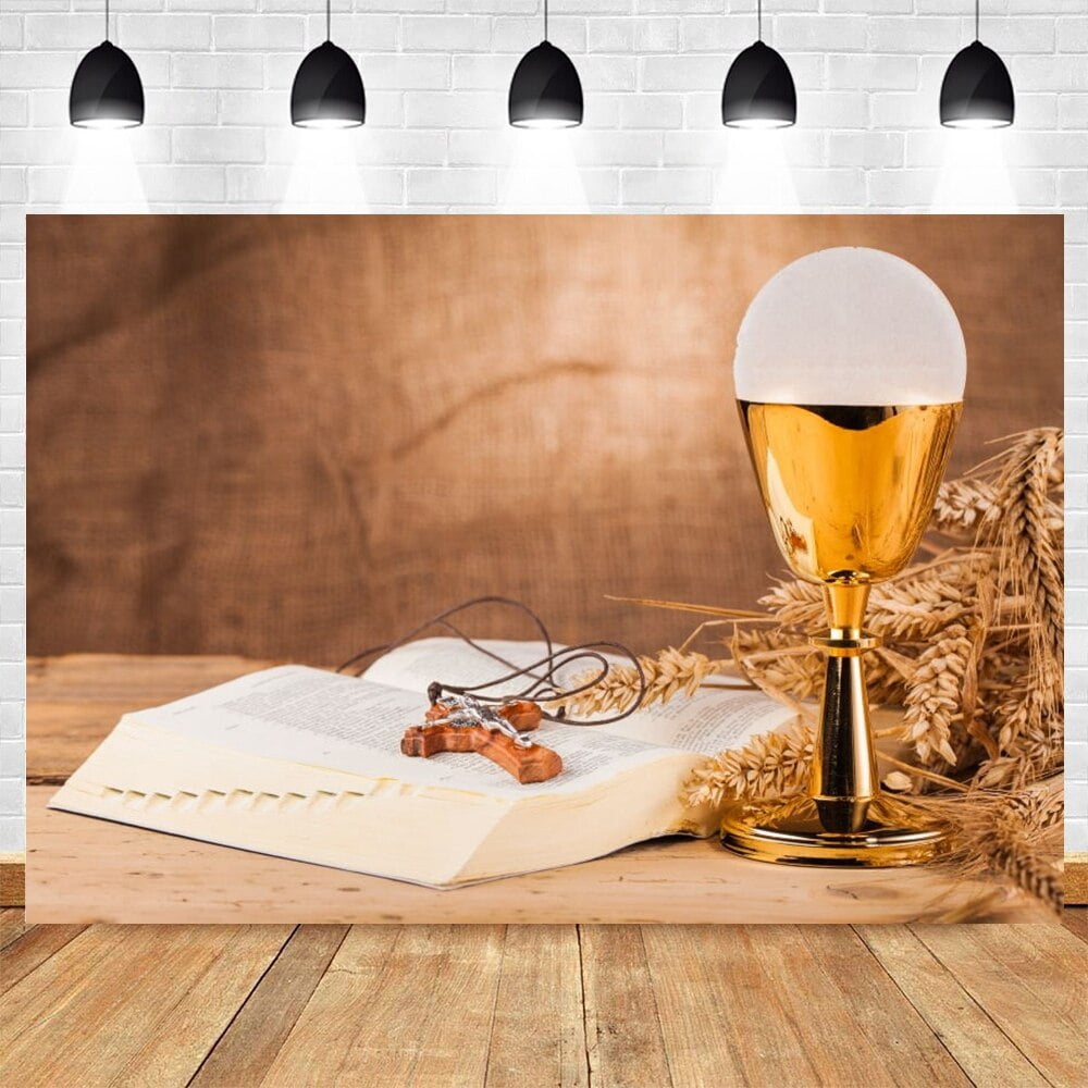 Holy Communion Cup Bible Bread Grapes Christian Wheat Photography ...