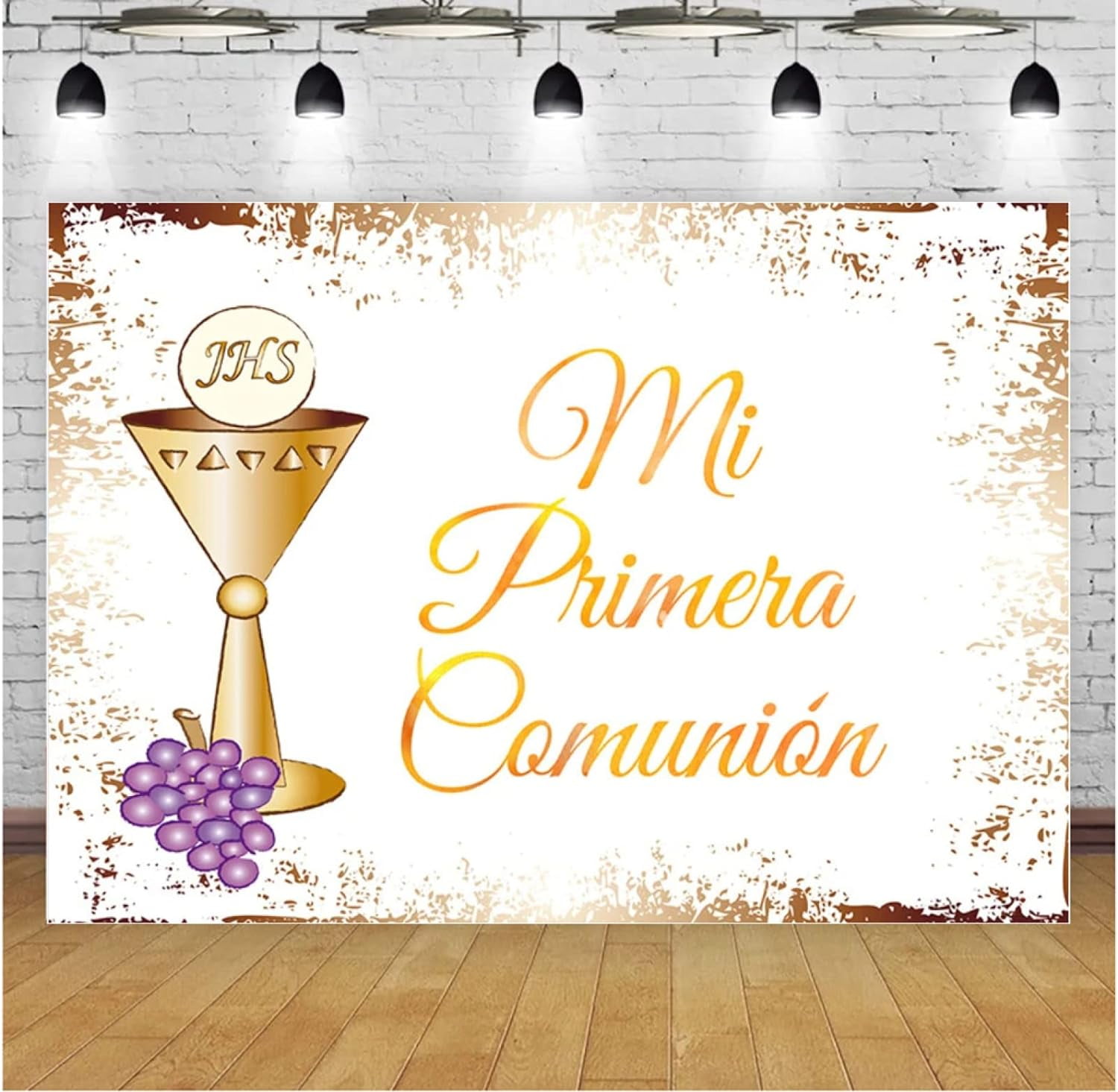 Holy Communion Party Backdrop Photograph Mi Primera Comunion Purple ...