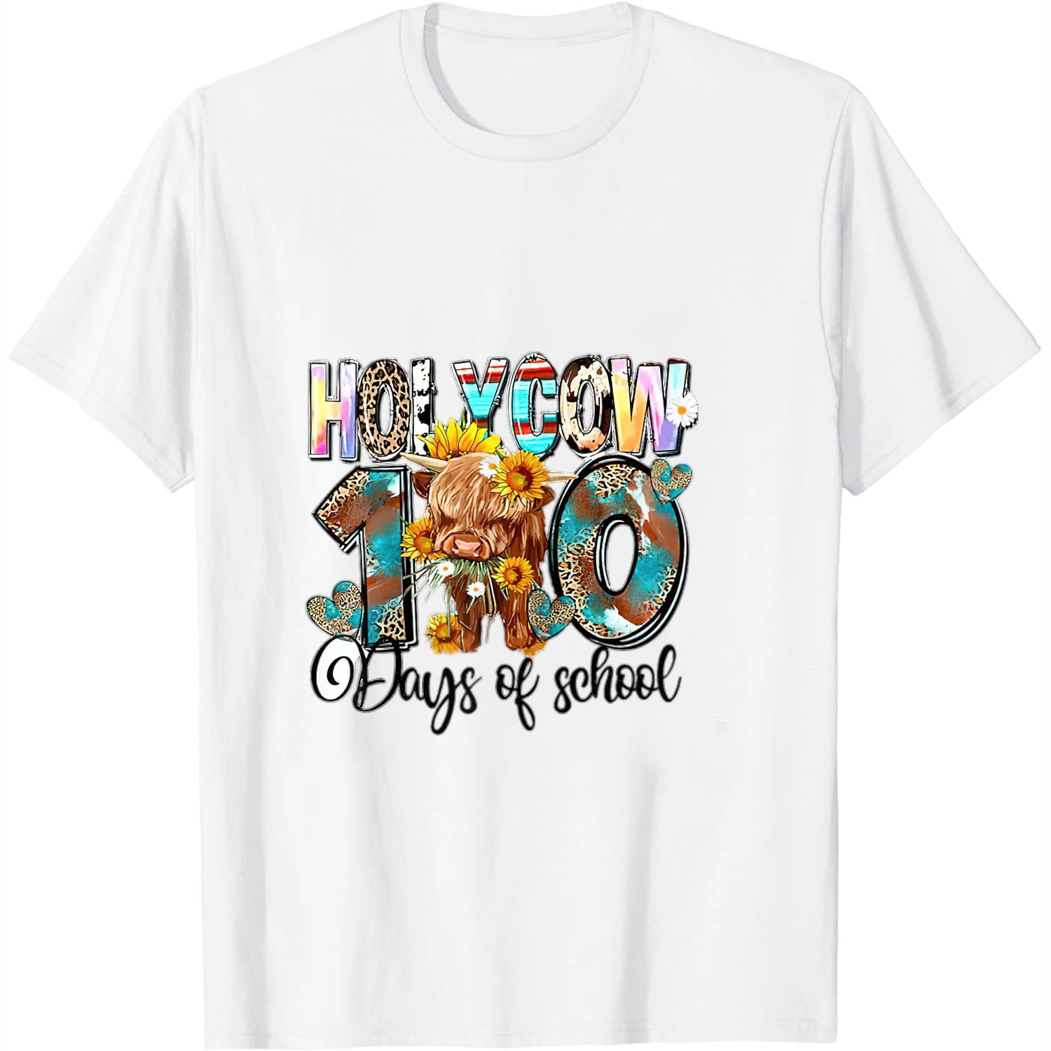 Holy Cow 100 Days Of School Funny Western Teacher Student Raglan ...
